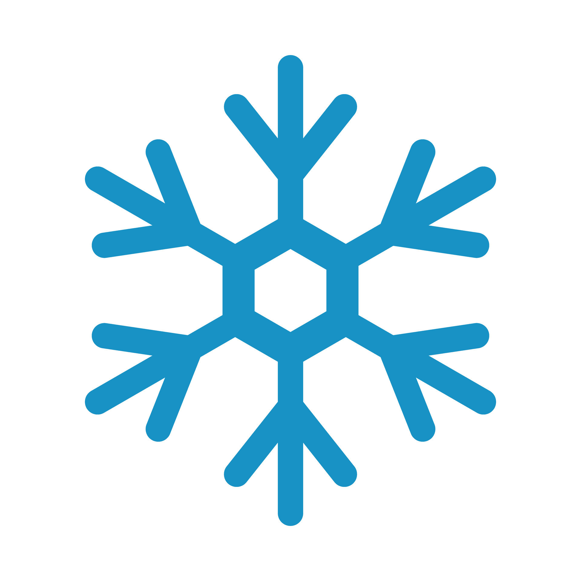 Blue snowflake icon. Ice crystal. Symbol of winter and cold. Vector ... Blue snowflake icon. Ice crystal. Symbol of winter and cold. Vector ...