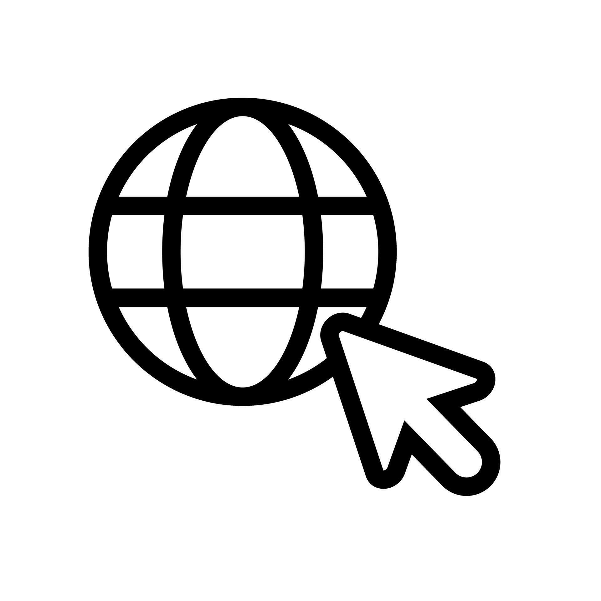 Website and mouse cursor icons. Click on the browser. Vector. 26530312 ...