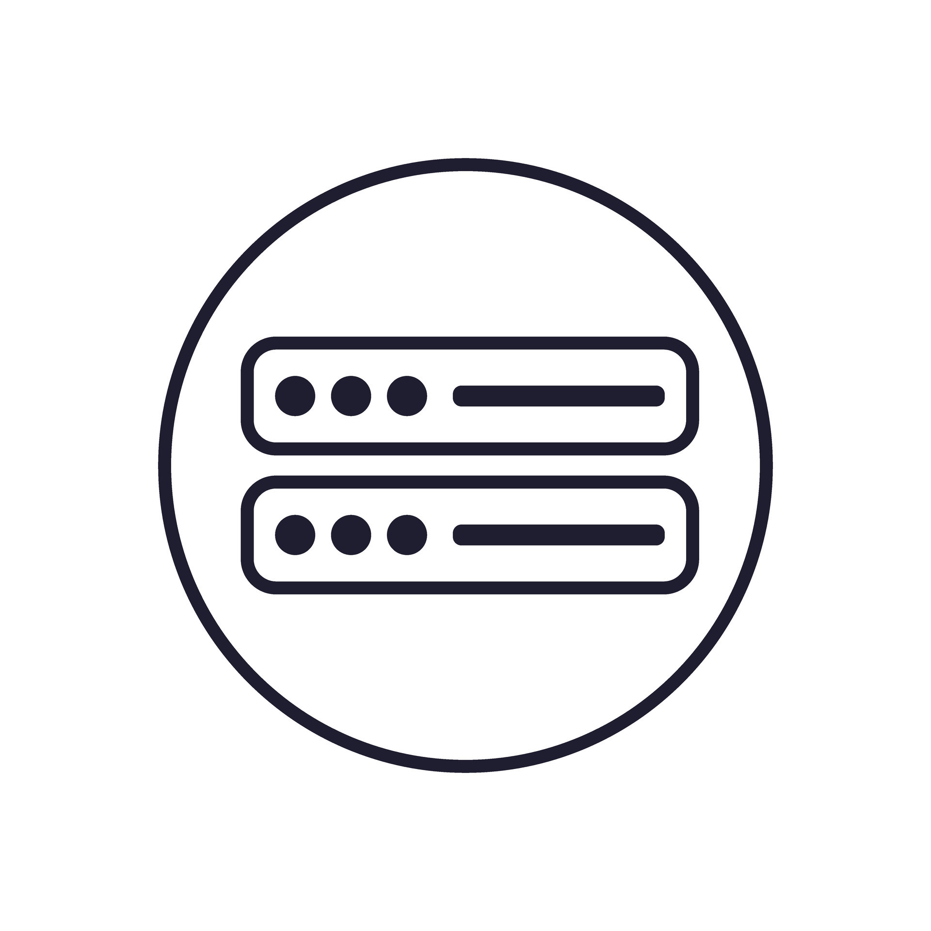 Computer server icon in a round circle. Cloud hosting. Vector. 26530506 ...