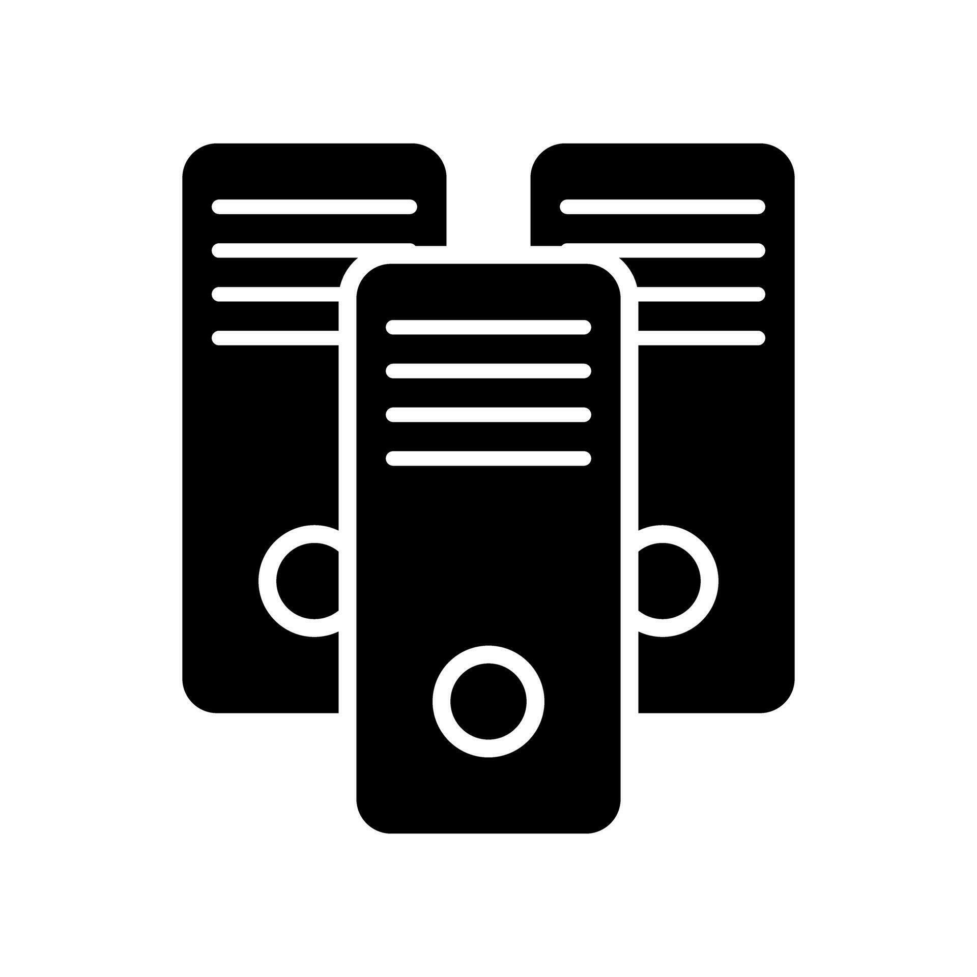 Three vertical server silhouette icons. Hosting and data storage. Vector. 26530531 Vector Art at ...