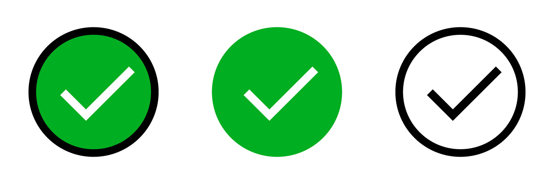 Round checkbox icon set. Decision or selection. Vector. 26530566 Vector ...