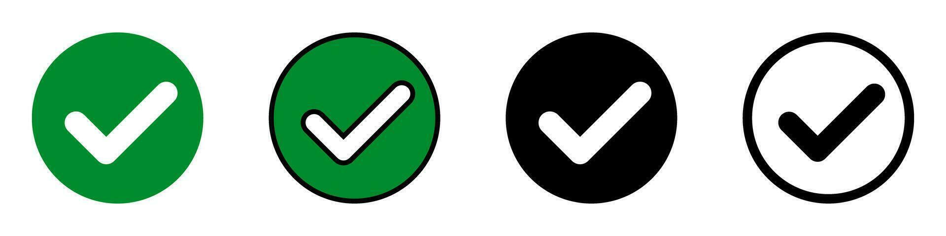 Flat Design Checkmark Icon Set. Vector. 26530635 Vector Art at Vecteezy