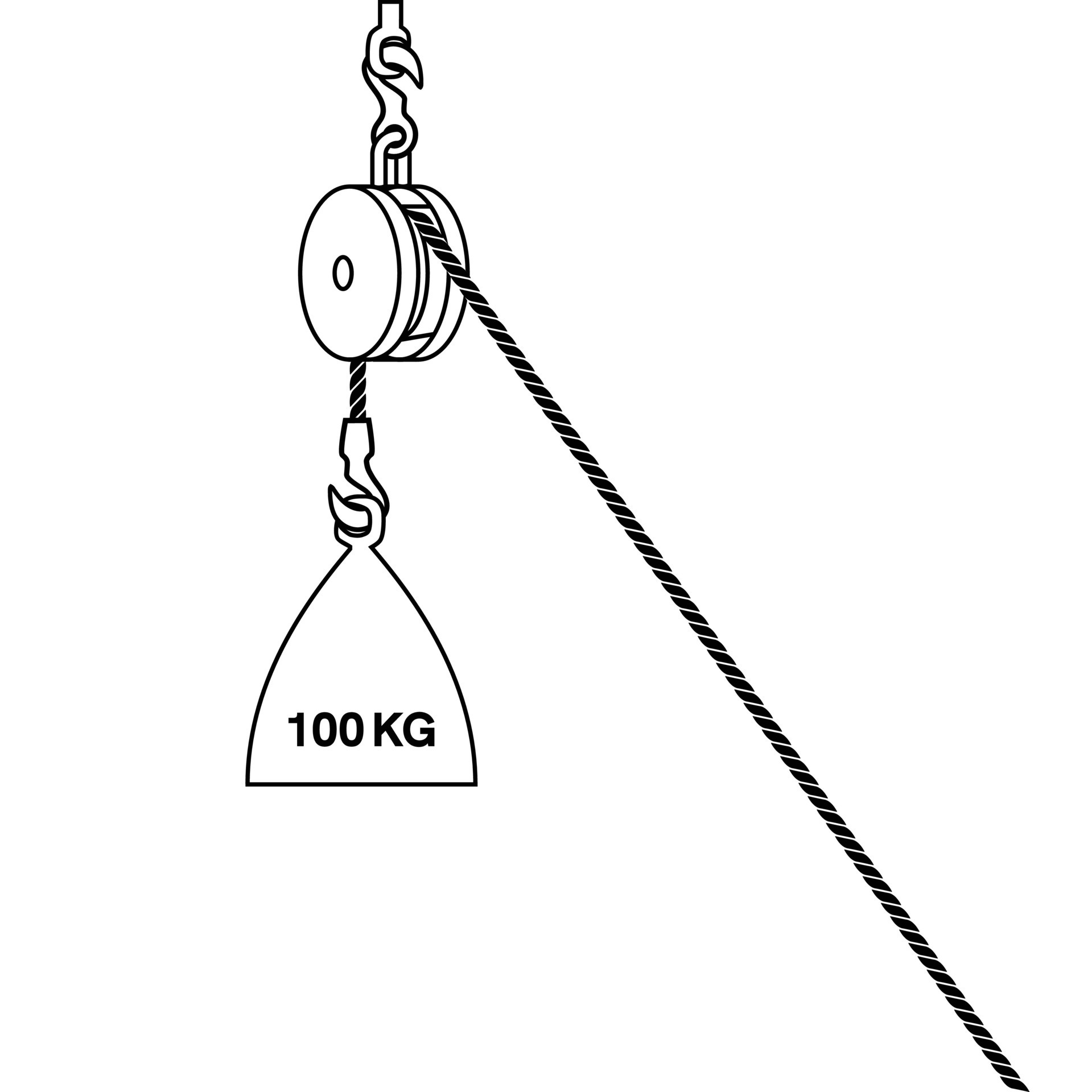 Fixed pulley system isolated on white background. Loaded Movable ...