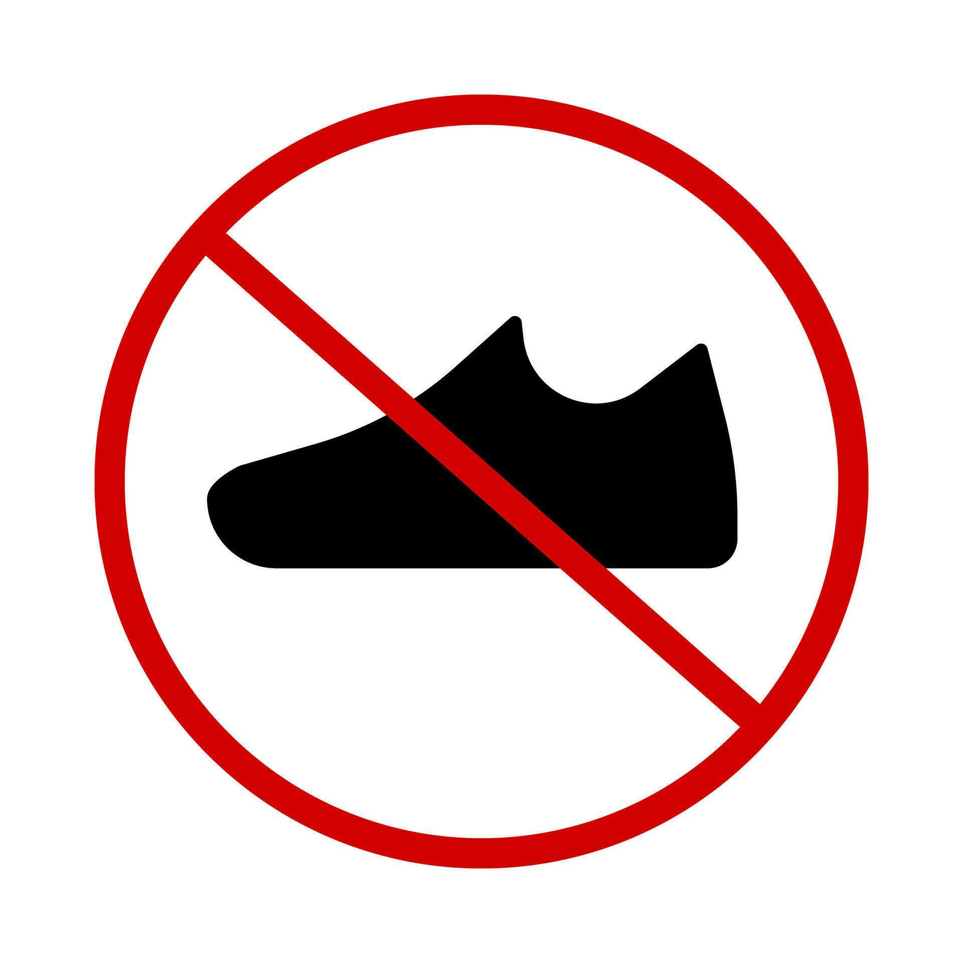 Shoe Prohibition Sign No Shoes Allowed Vector 26531015 Vector Art At Vecteezy
