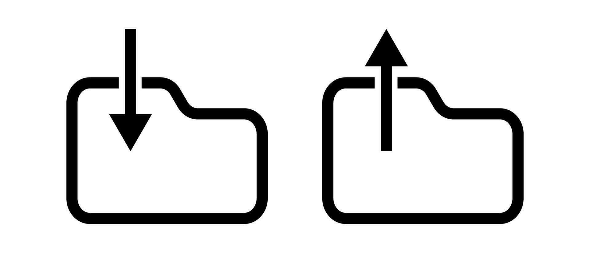 Simple data download and upload folder icon set. Vector. 26531180 ... Simple data download and upload folder icon set. Vector. 26531180 ...