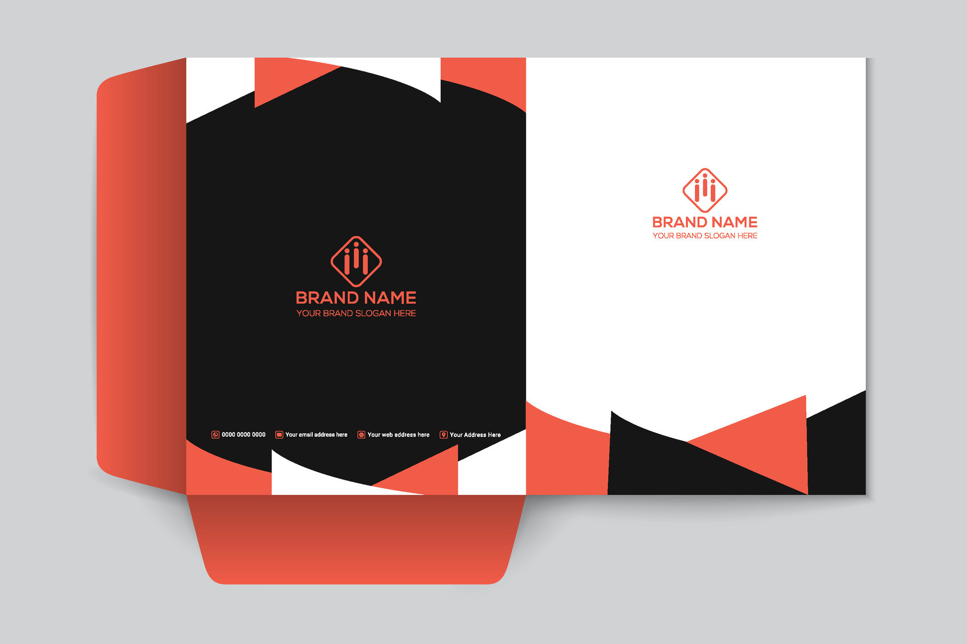 orange and black color presentation folder design 26532105 Vector Art ...