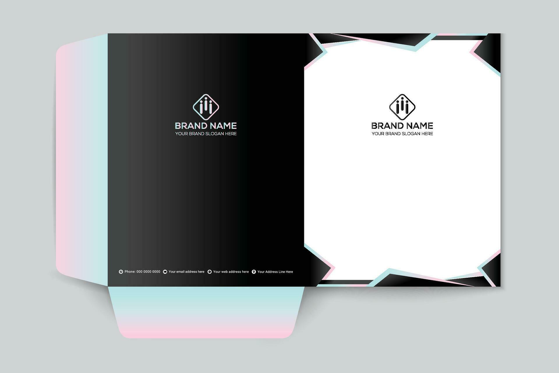Black shape presentation folder design 26532113 Vector Art at Vecteezy