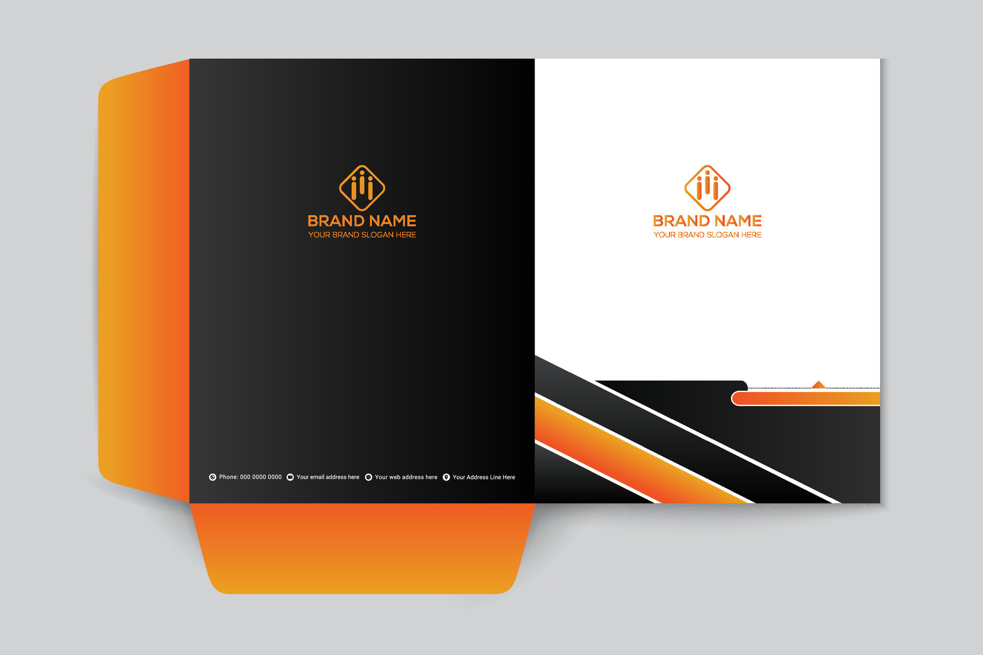 orange and black color presentation folder design 26532340 Vector Art ...