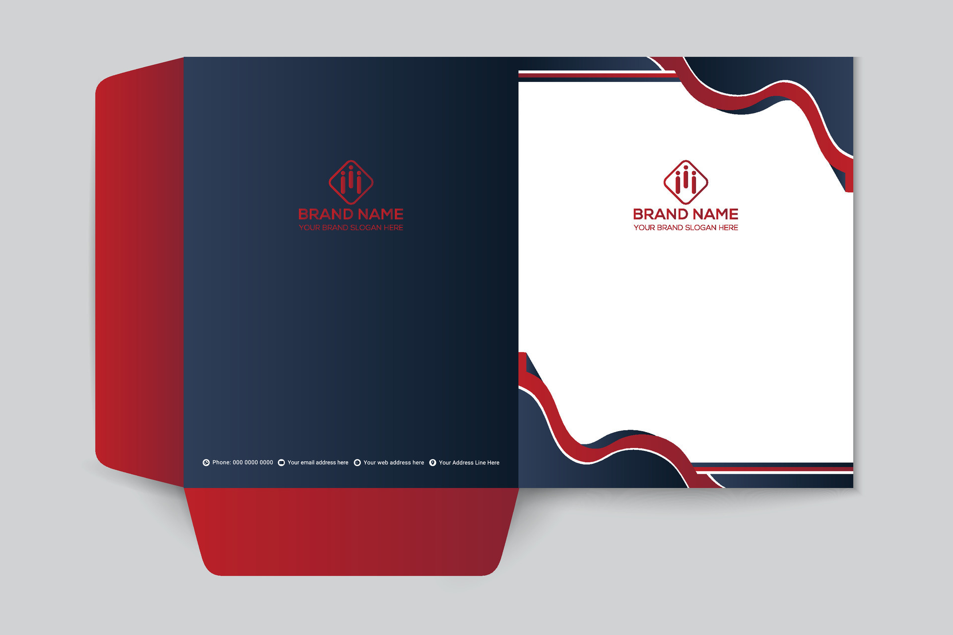 Red and black color presentation folder design 26532355 Vector Art at ...