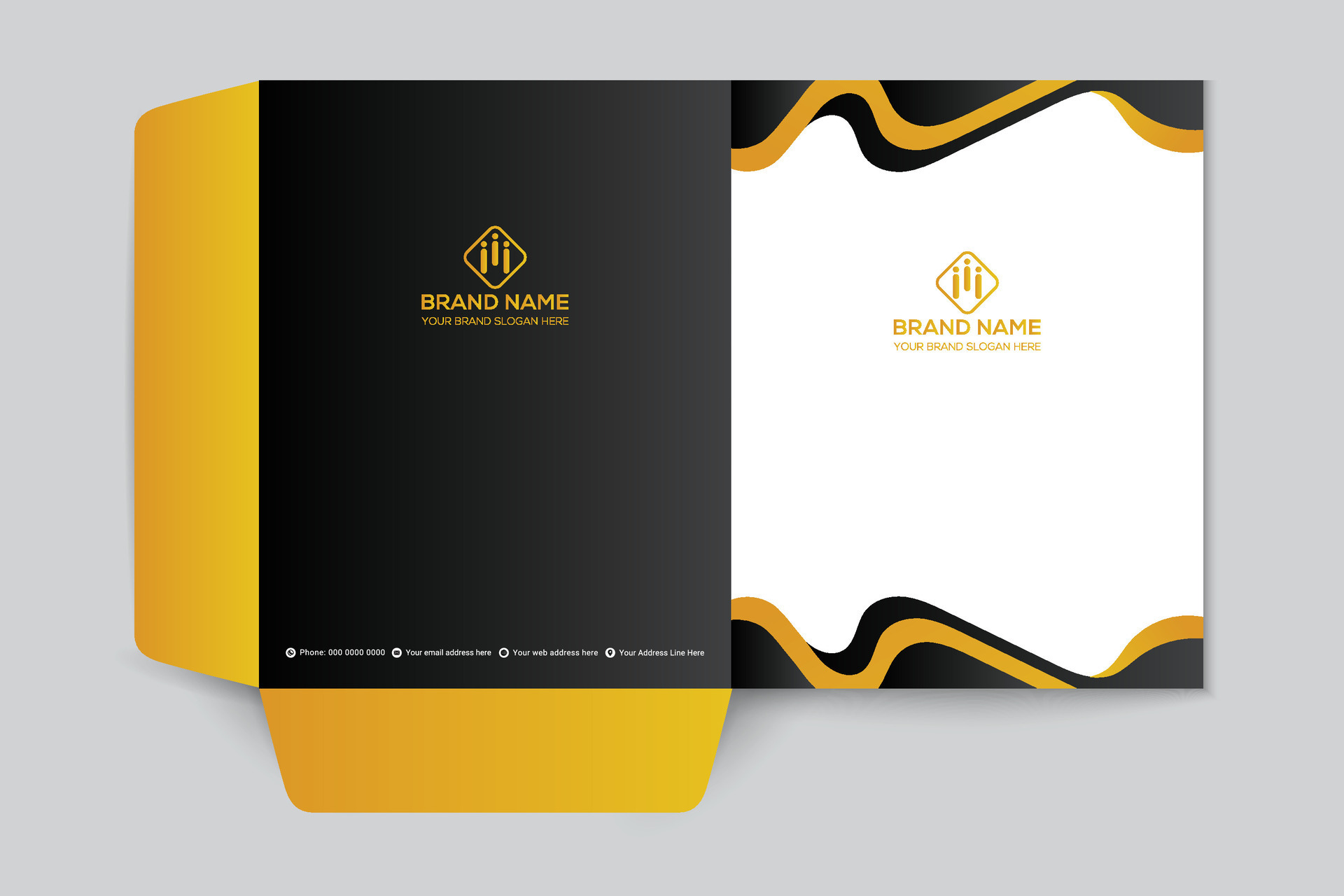 orange and black color presentation folder design 26532380 Vector Art ...