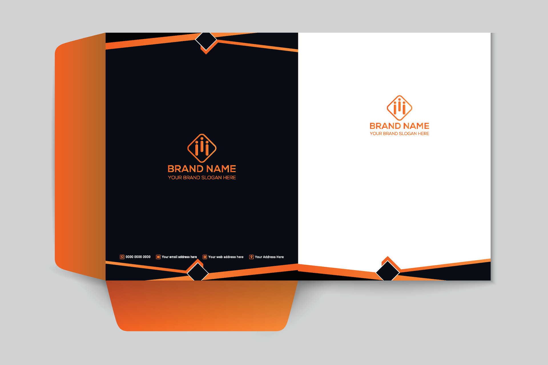 orange and black color presentation folder design 26532982 Vector Art ...