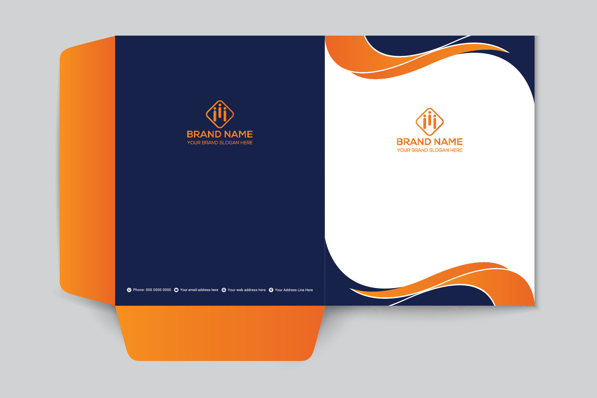 orange and black color presentation folder design 26533393 Vector Art ...