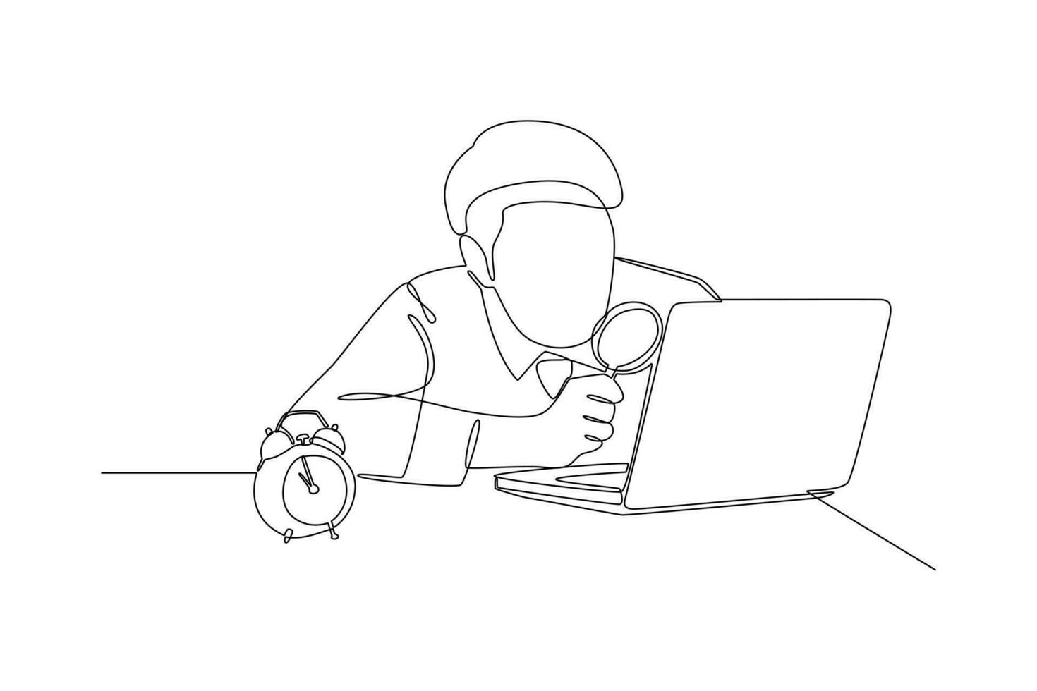 One continuous line drawing of effective and productive concept. Doodle ...