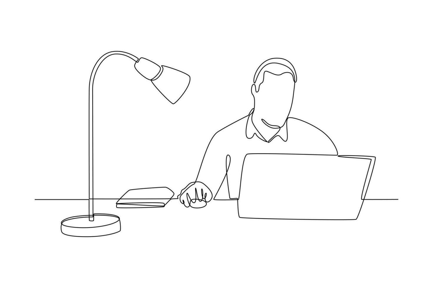 One continuous line drawing of effective and productive concept. Doodle ...