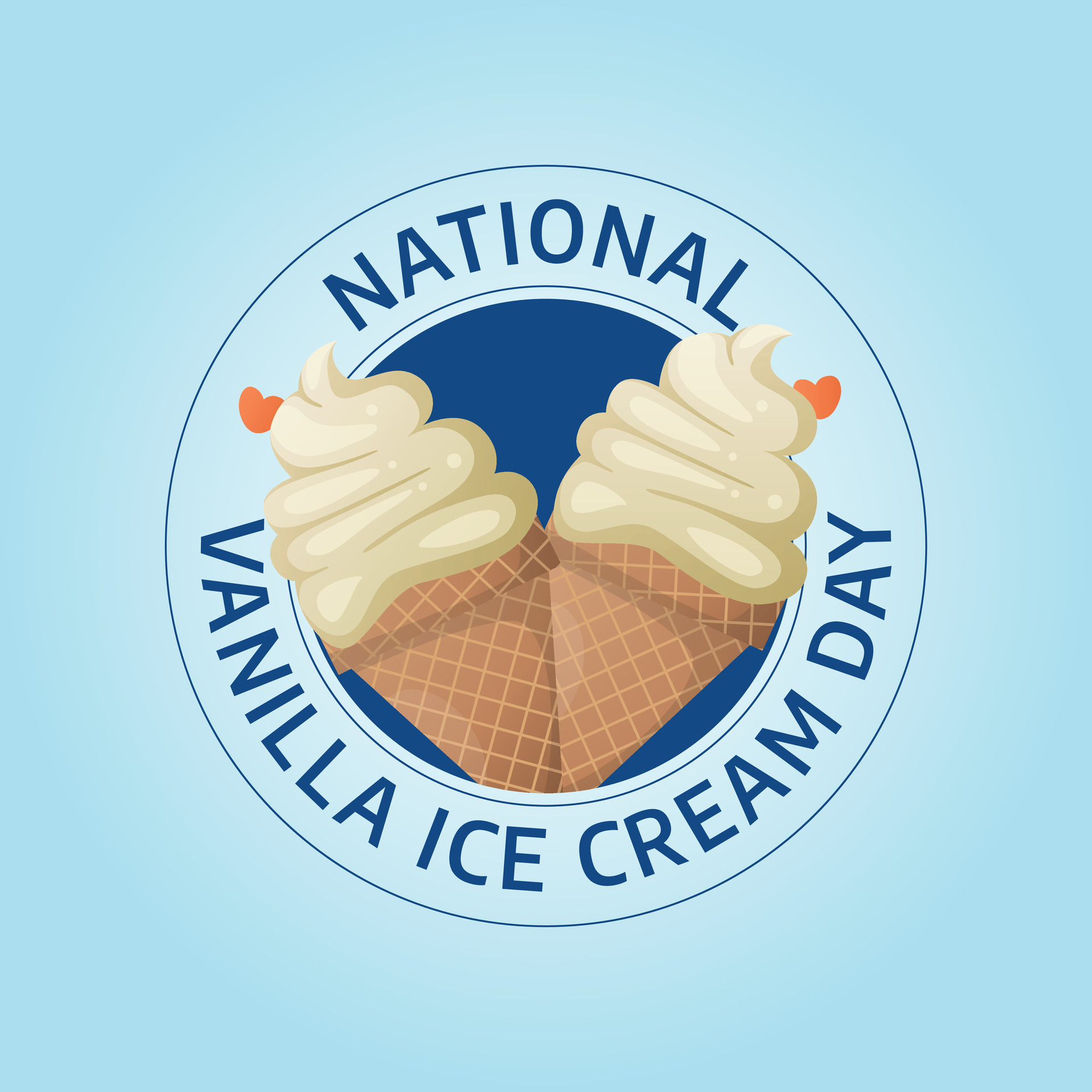National Vanilla Ice Cream Day Design Template For Celebration Vanilla Ice Cream Vector