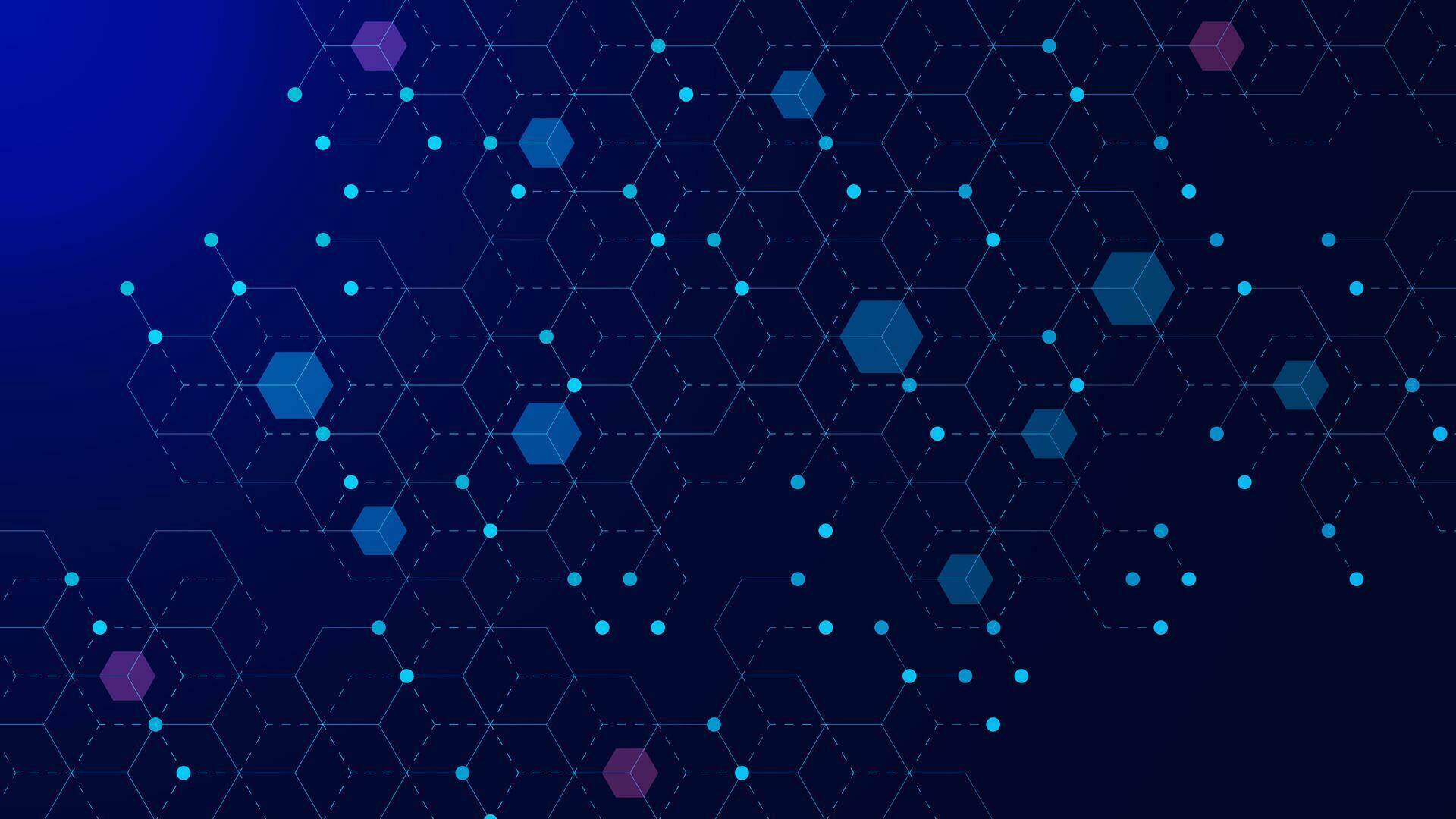 Abstract Hexagons Connection Dots And Lines Background Big Data Visualization Network