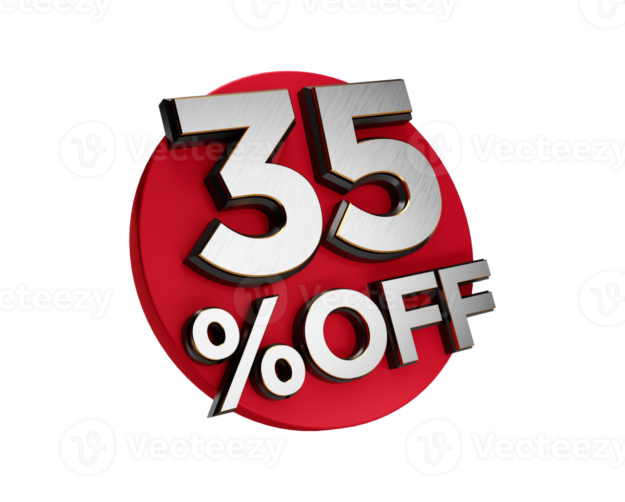 35 Percent Off 3d Sign Special Offer 35 Percent Discount Tag Flash