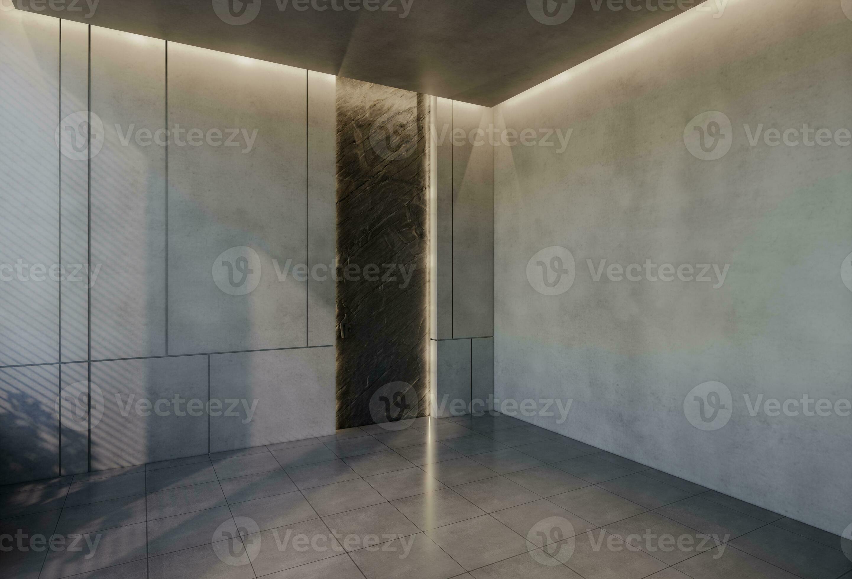 Modern empty room interior design contemporary, with natural tones on ...