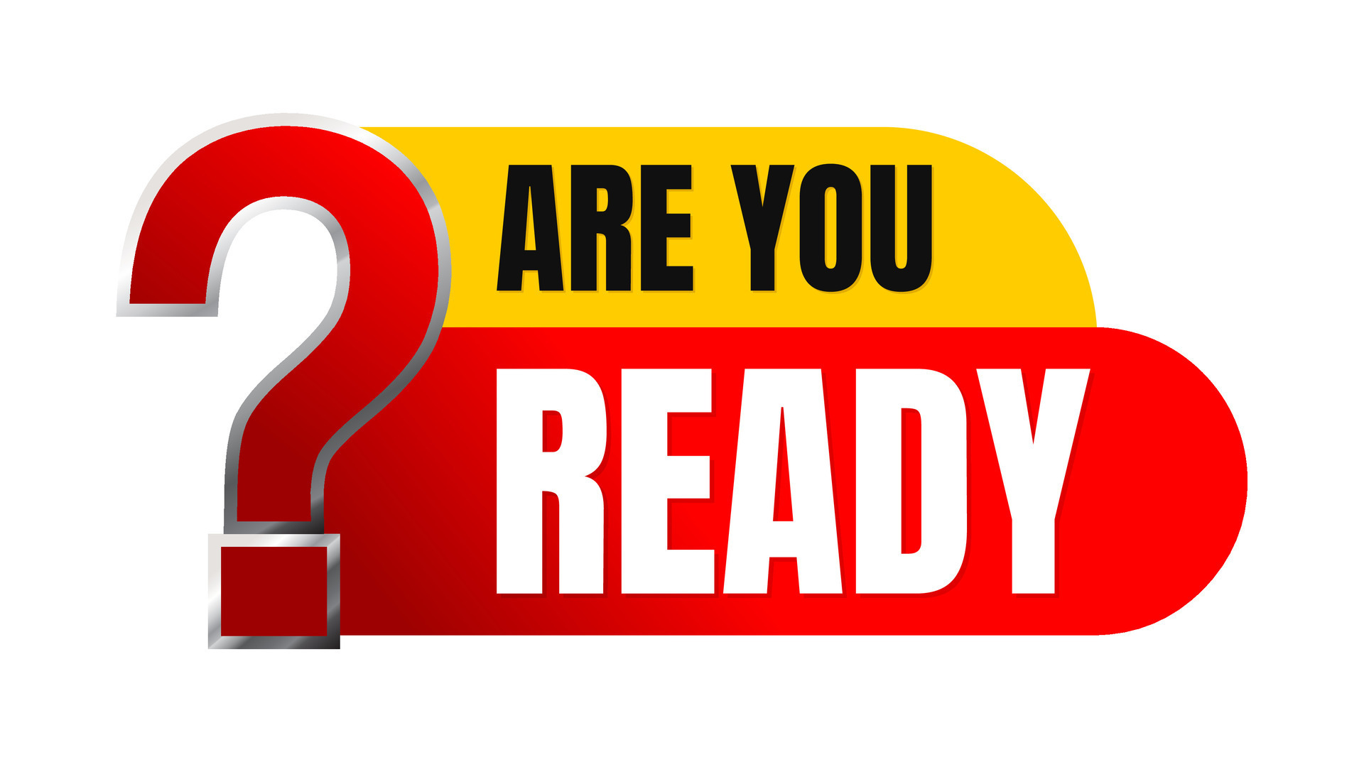 Are you ready text design. for sign, symbol, icon, logo, stickers, tag ...