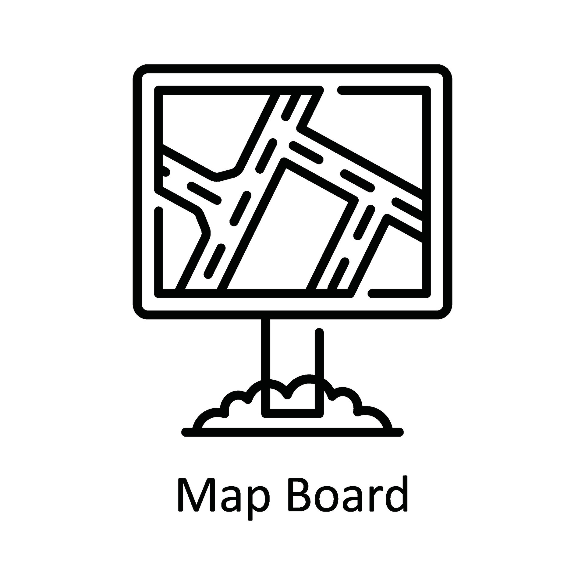 Map Board Vector Outline Icon Design Illustration Map And Navigation