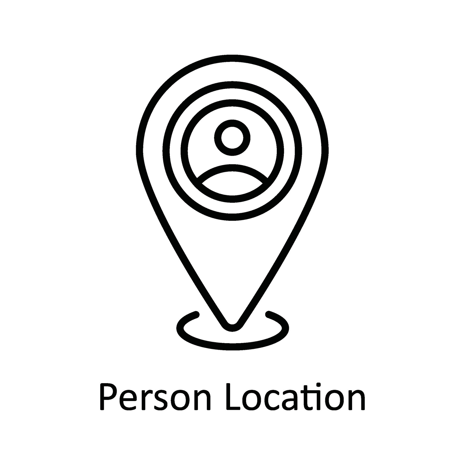 Person Location Vector outline Icon Design illustration. Map and ...
