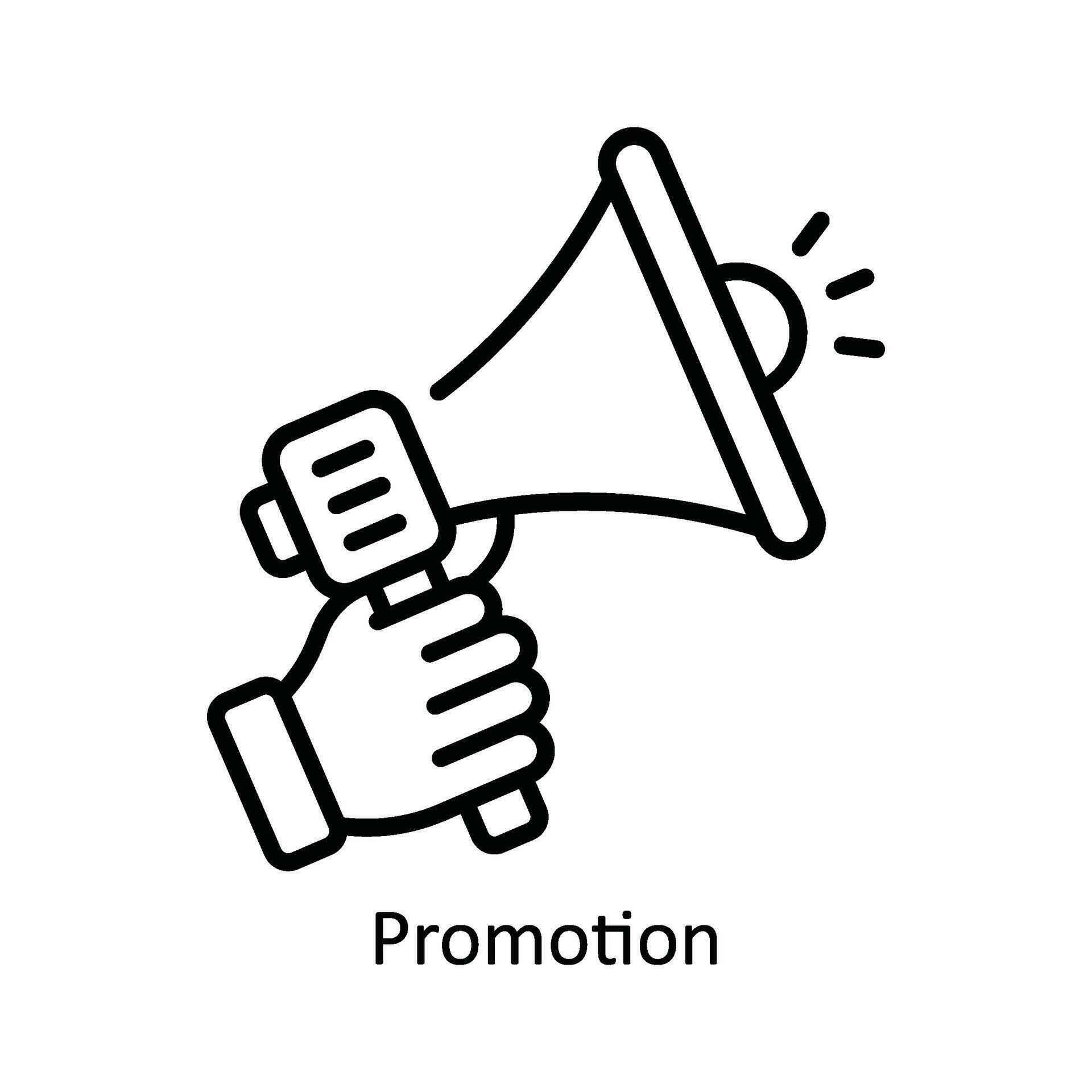 Promotion Vector outline Icon Design illustration. Product Management Symbol on White background ...