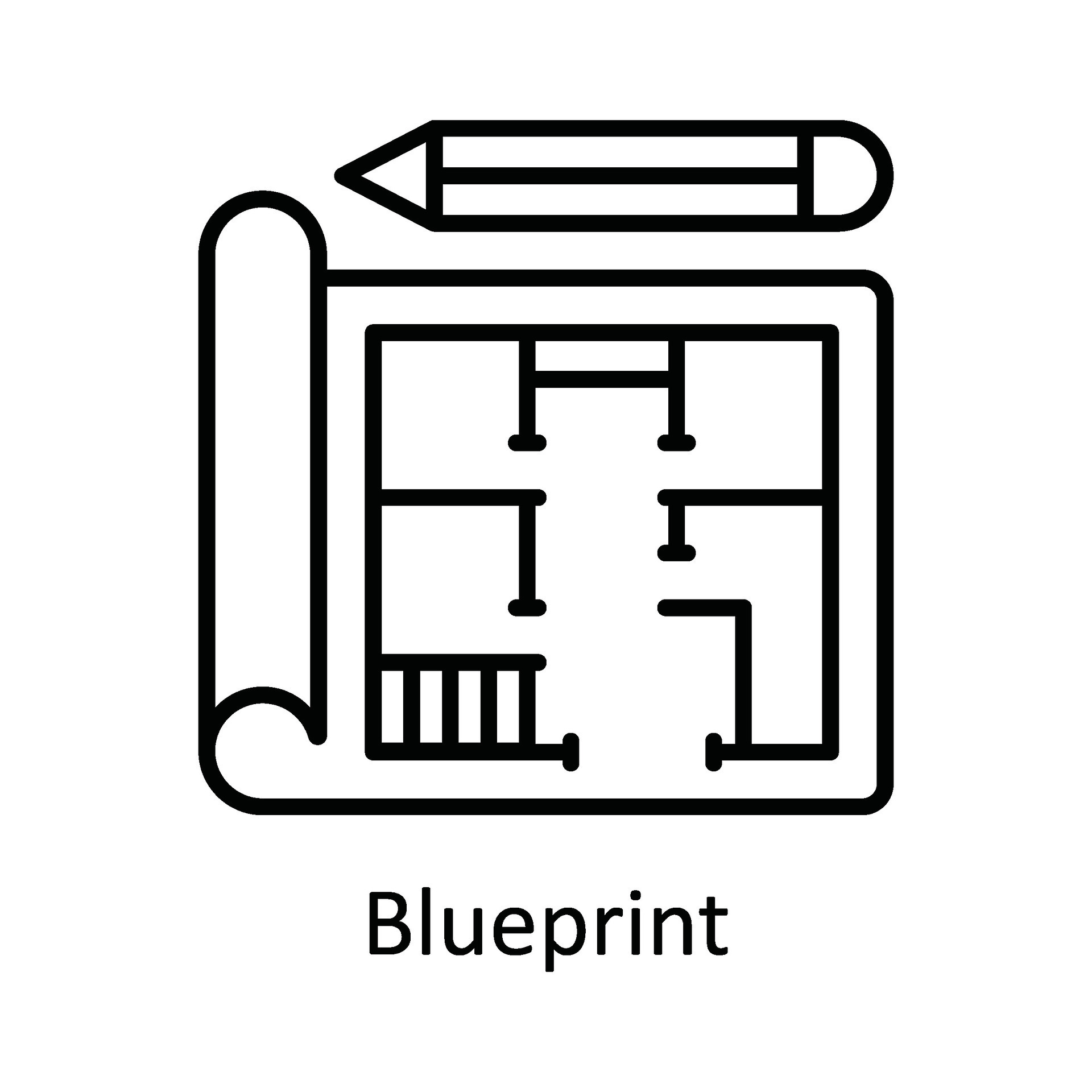 Blueprint Vector Outline Icon Design Illustration Smart Industries