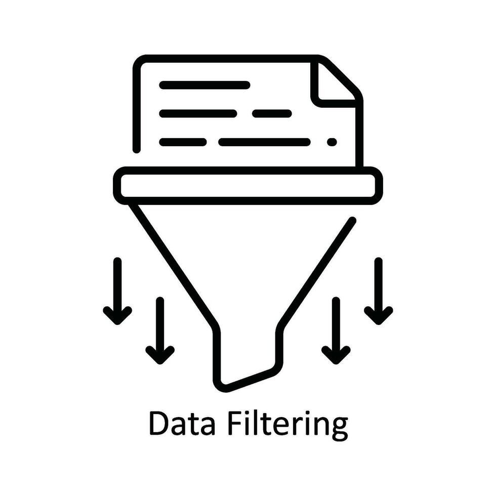 Data Filtering Vector outline Icon Design illustration. Product ... Data Filtering Vector outline Icon Design illustration. Product ...