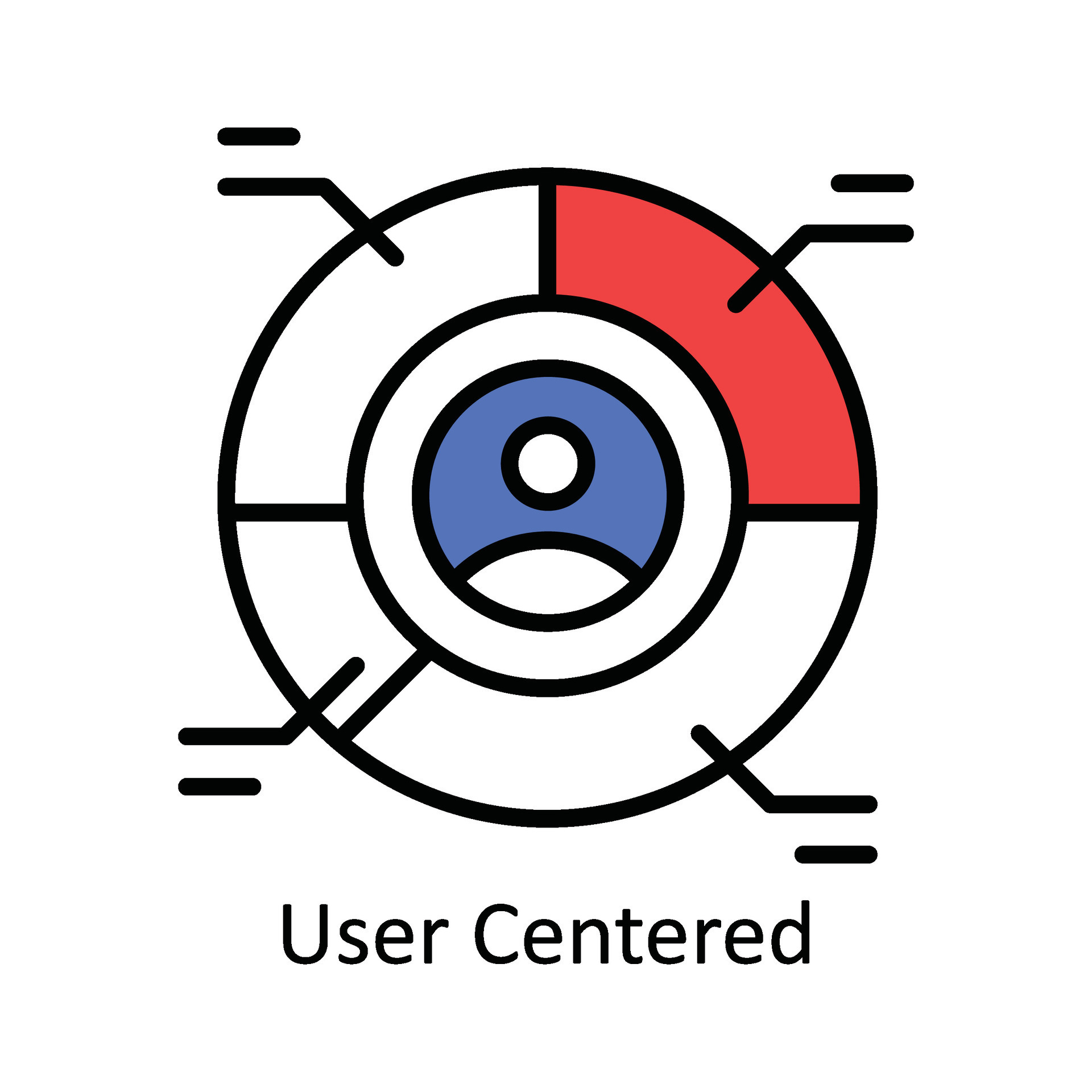 User Centered Vector Fill Outline Icon Design Illustration Product