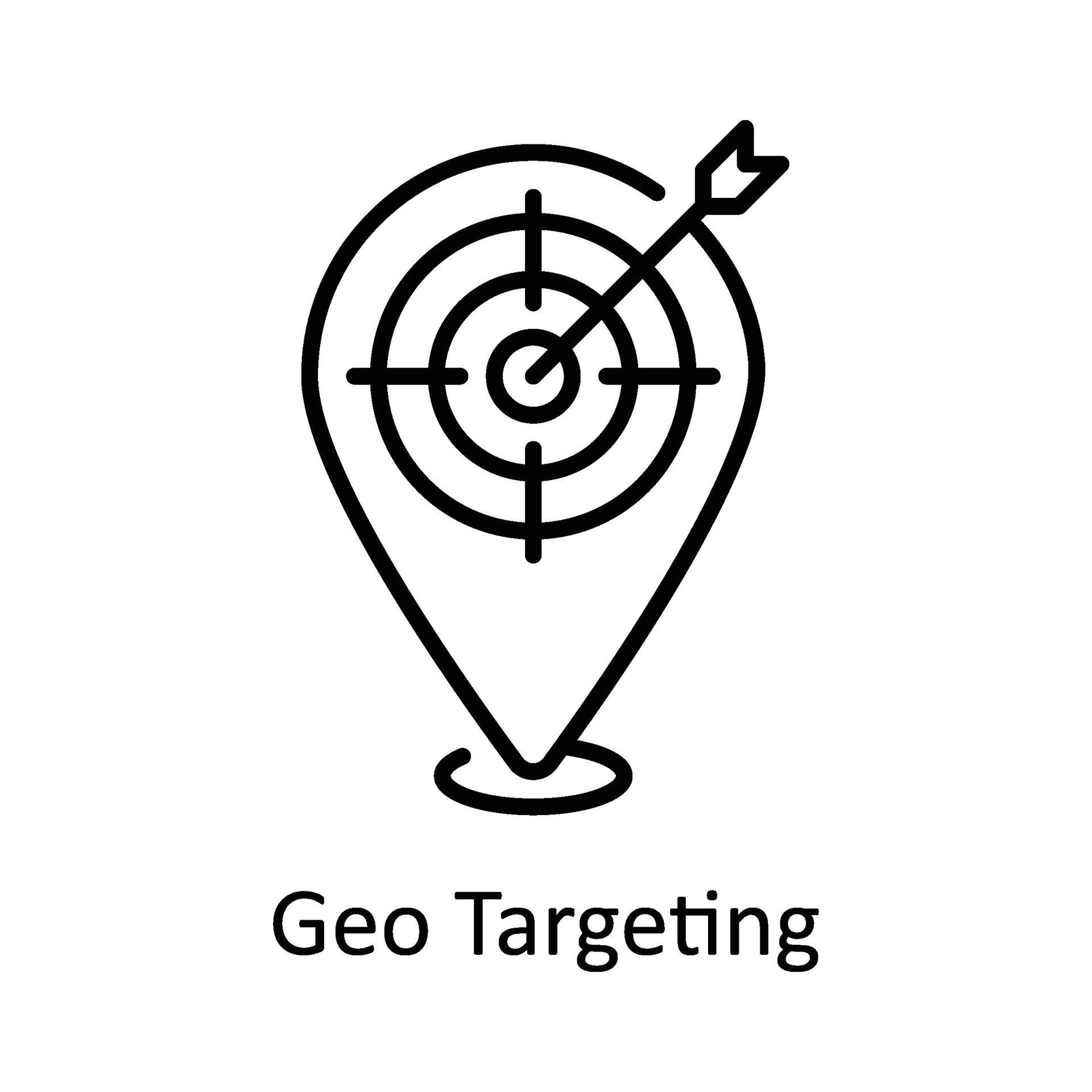 Geo Targeting Vector Outline Icon Design Illustration Map And