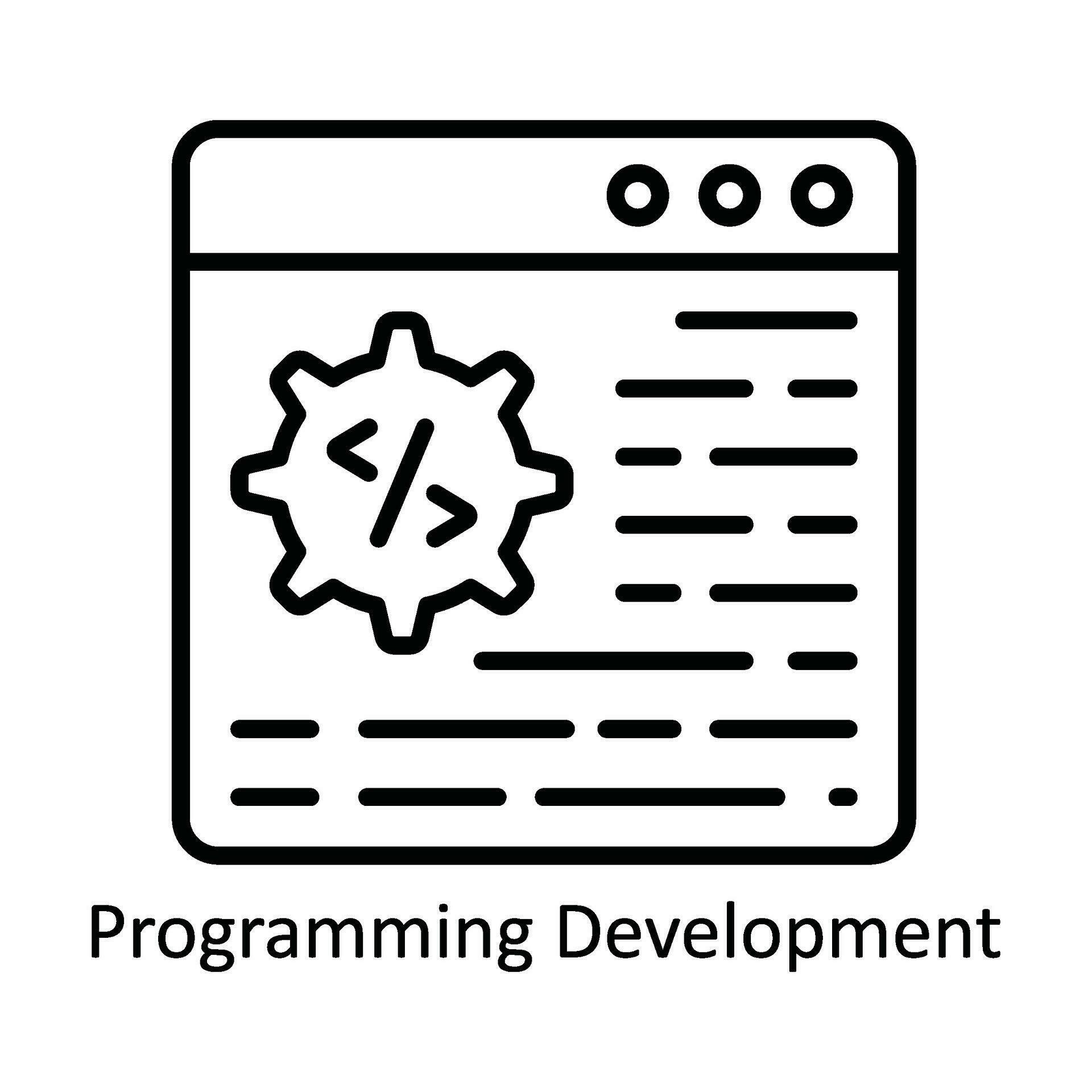 Programming Development Vector outline Icon Design illustration. Product Management Symbol on ...