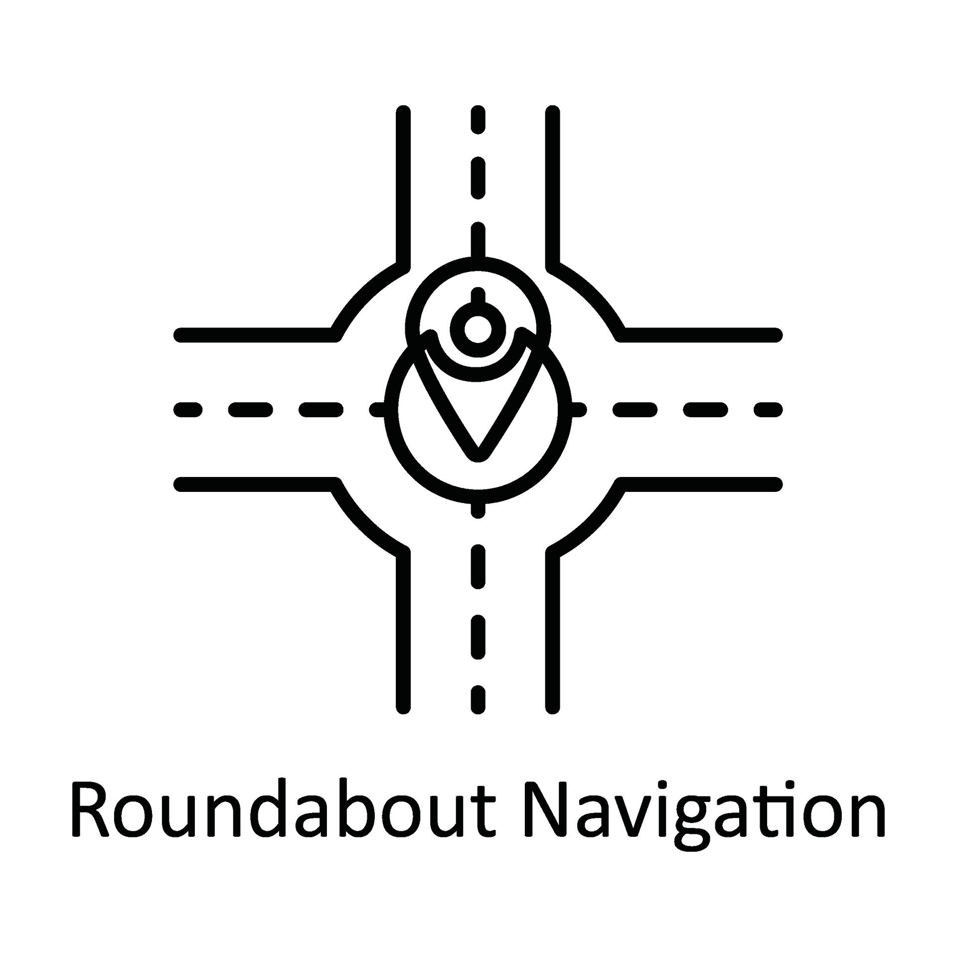 Roundabout Navigation Vector Outline Icon Design Illustration Map And Navigation Symbol On