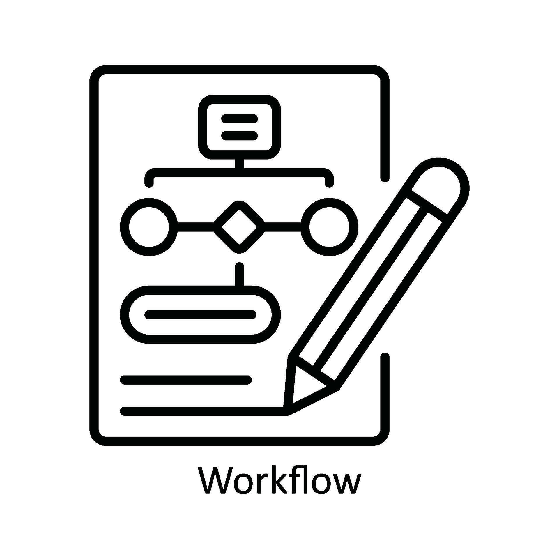 Workflow Vector outline Icon Design illustration. Product Management ...