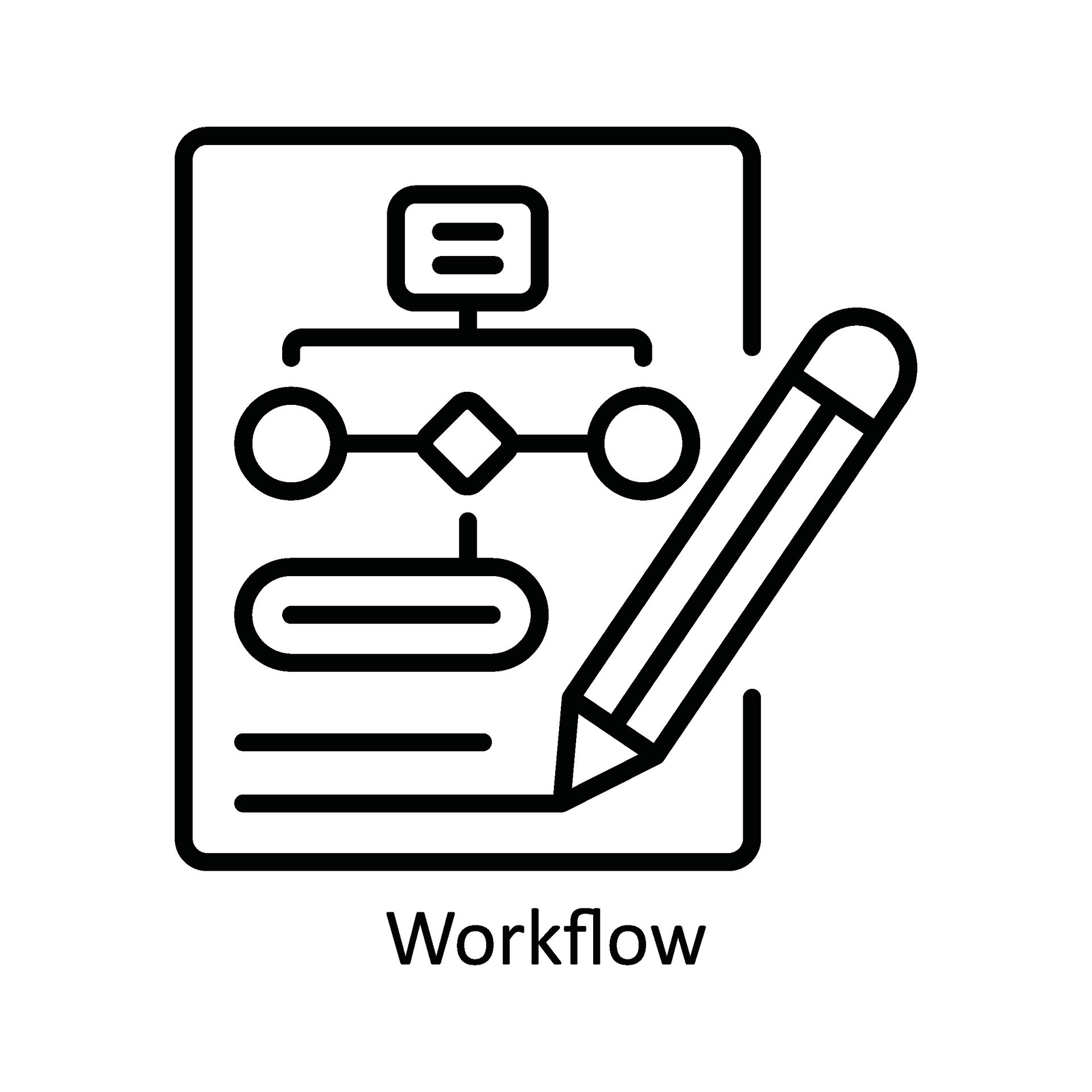 Workflow Vector outline Icon Design illustration. Product Management ...
