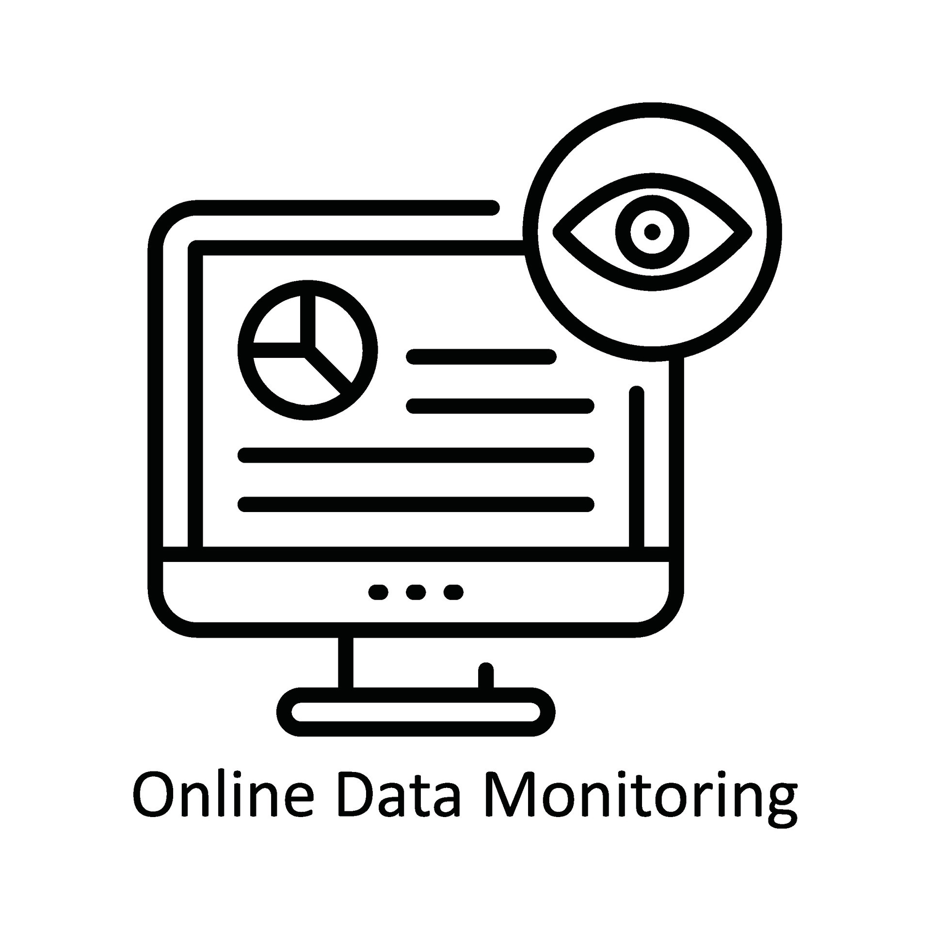 Online Data Monitoring Vector outline Icon Design illustration. Product ...