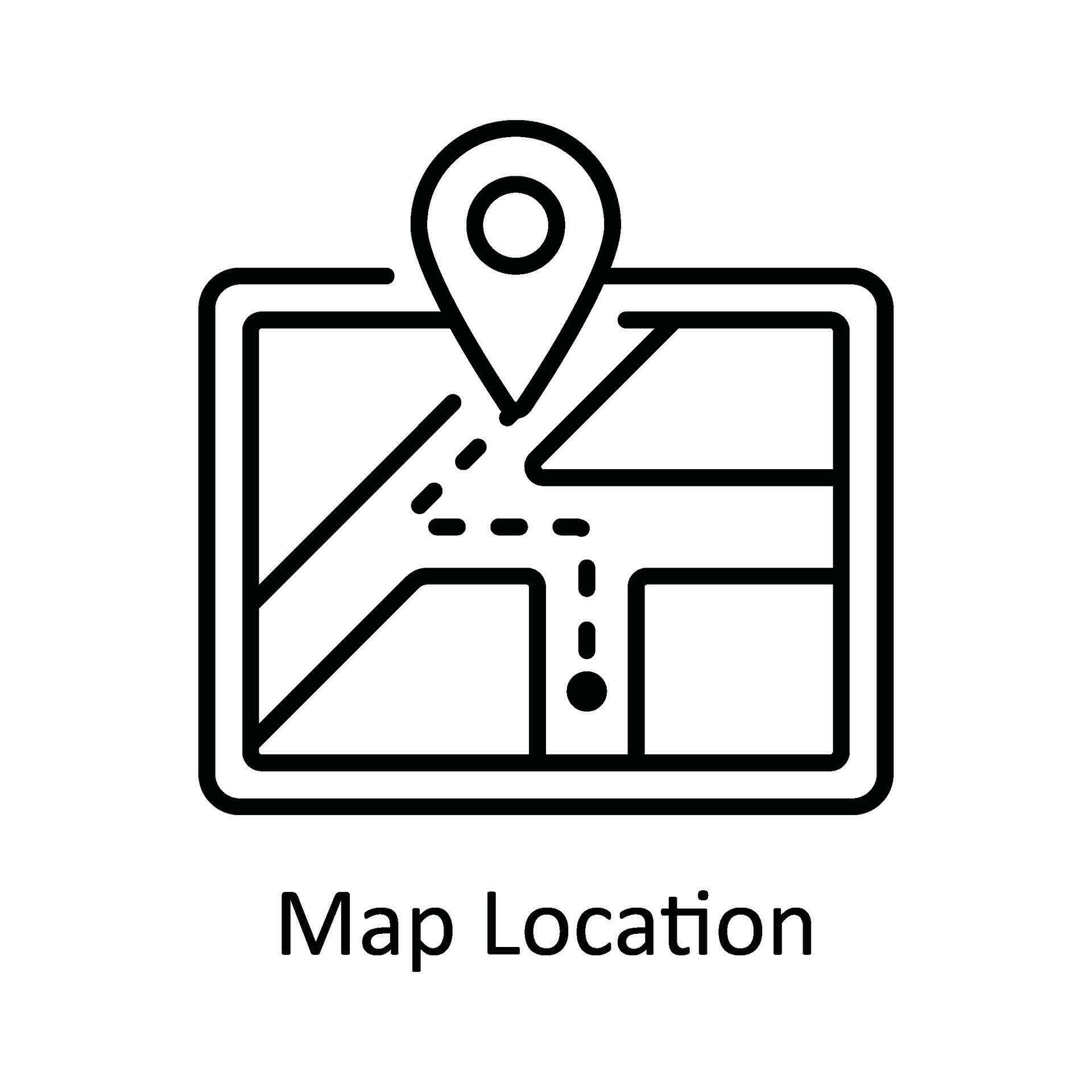 Map Location Vector Outline Icon Design Illustration Map And Navigation Symbol On White