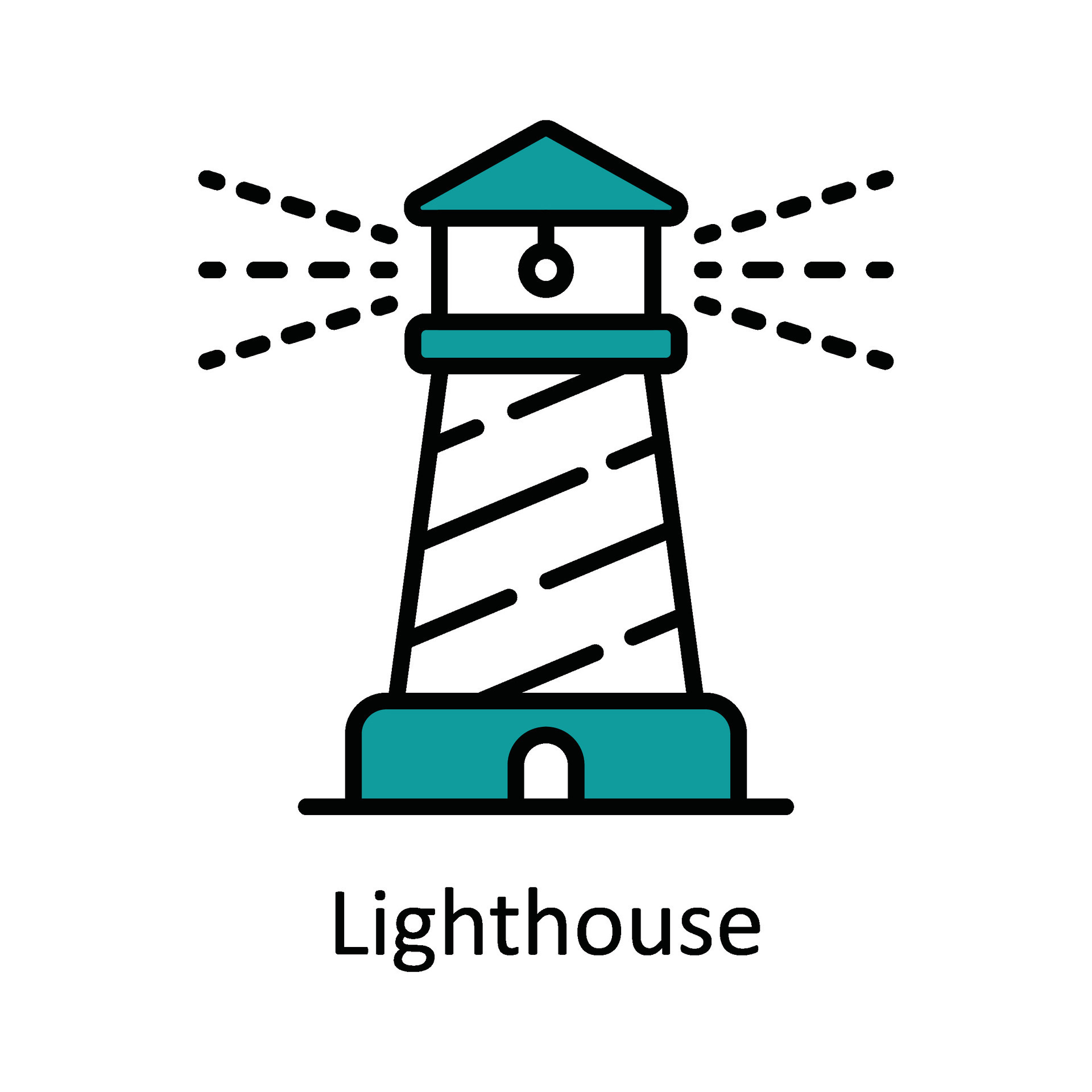 Lighthouse Vector Fill Outline Icon Design Illustration Map And Navigation Symbol On White