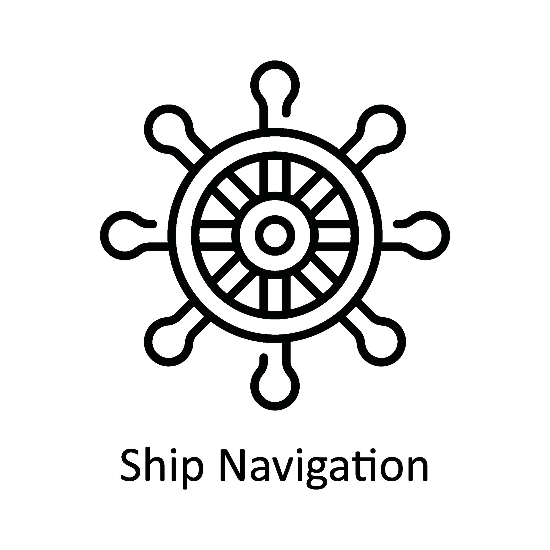 Ship Navigation Vector Outline Icon Design Illustration Map And Navigation Symbol On White