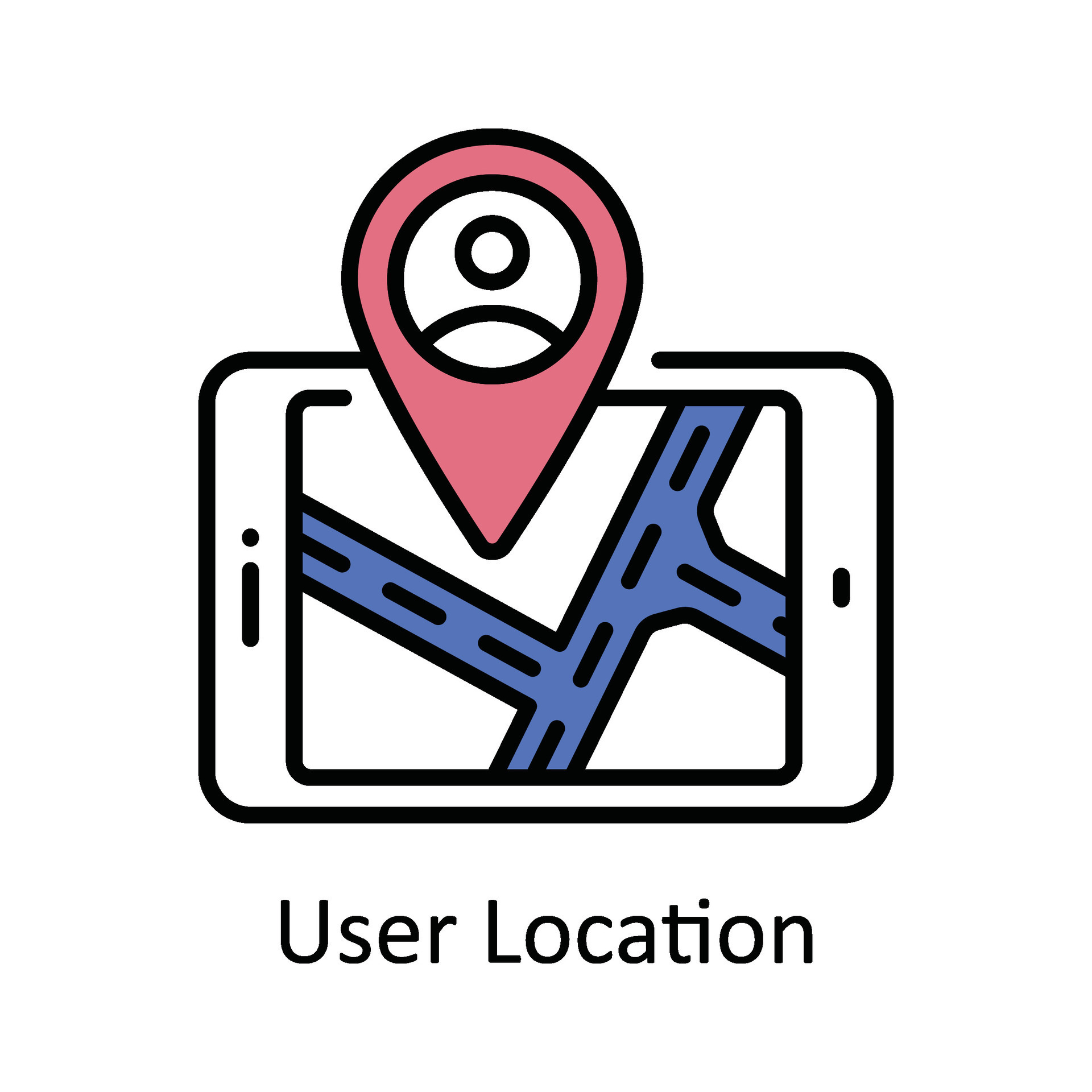 User Location Vector Fill Outline Icon Design Illustration Map And Navigation Symbol On White