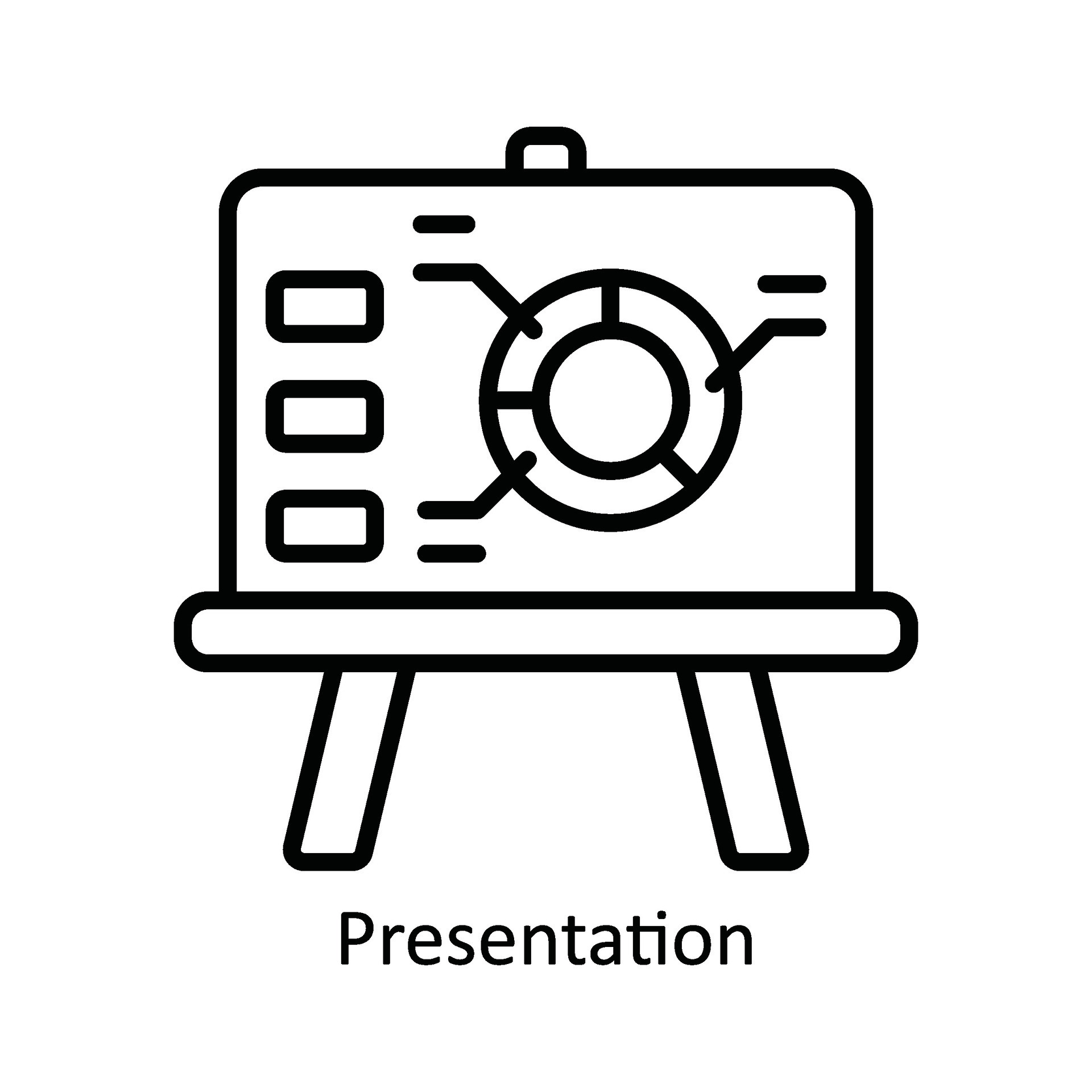 Presentation Vector outline Icon Design illustration. Product ...