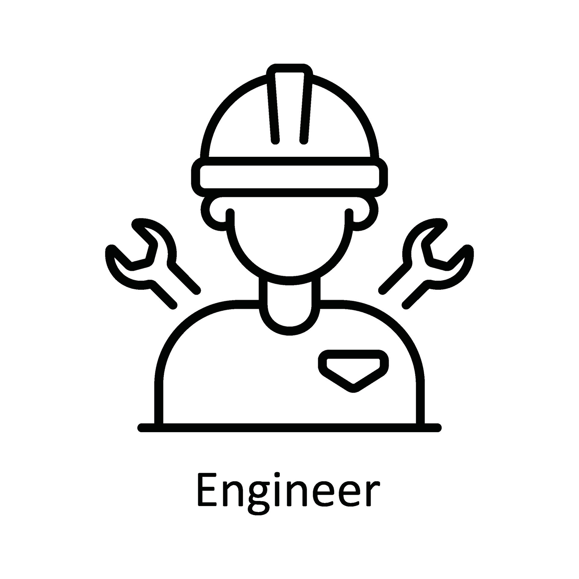 Engineer Vector Outline Icon Design Illustration Smart Industries Symbol On White Background