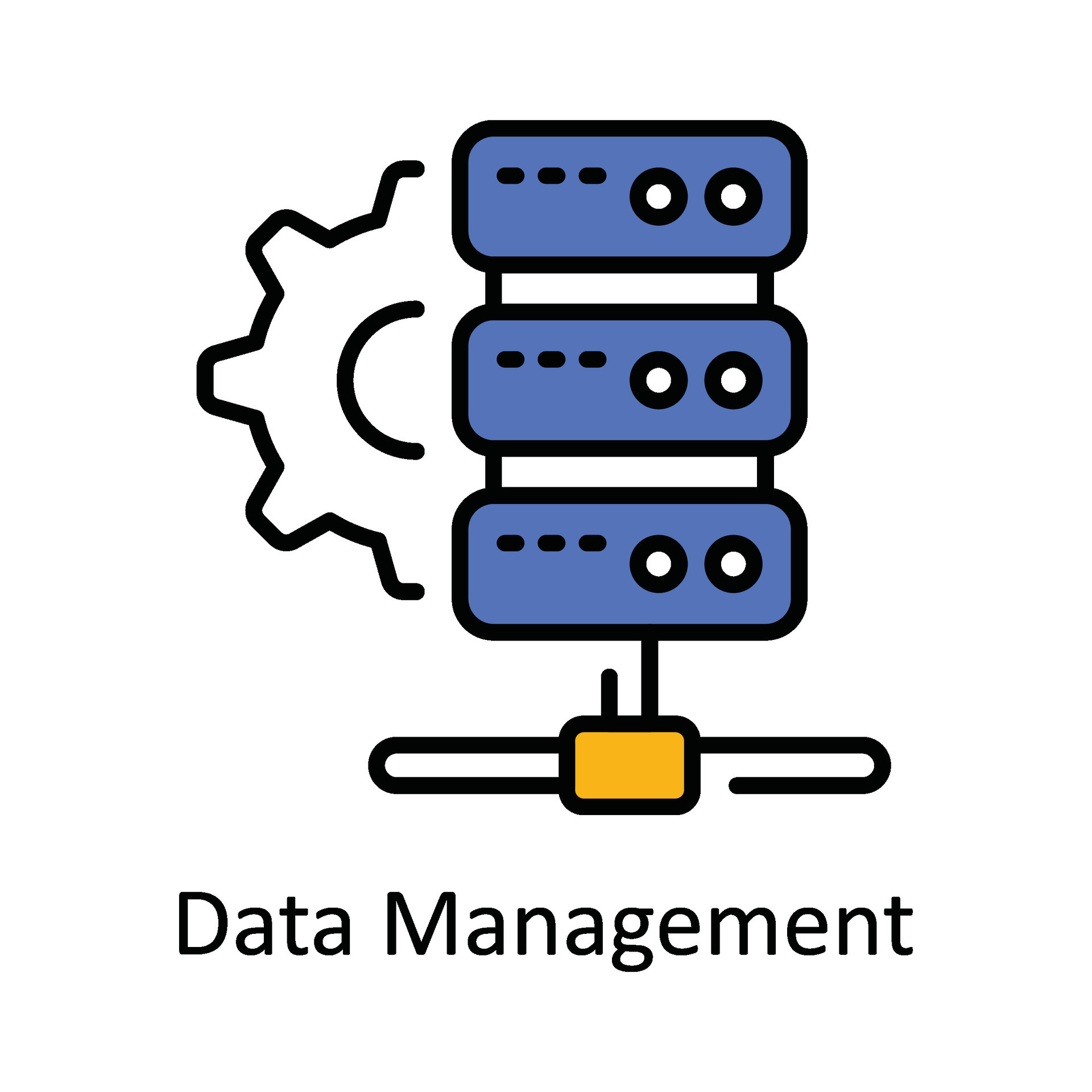 Data Management Vector Fill outline Icon Design illustration. Smart ...