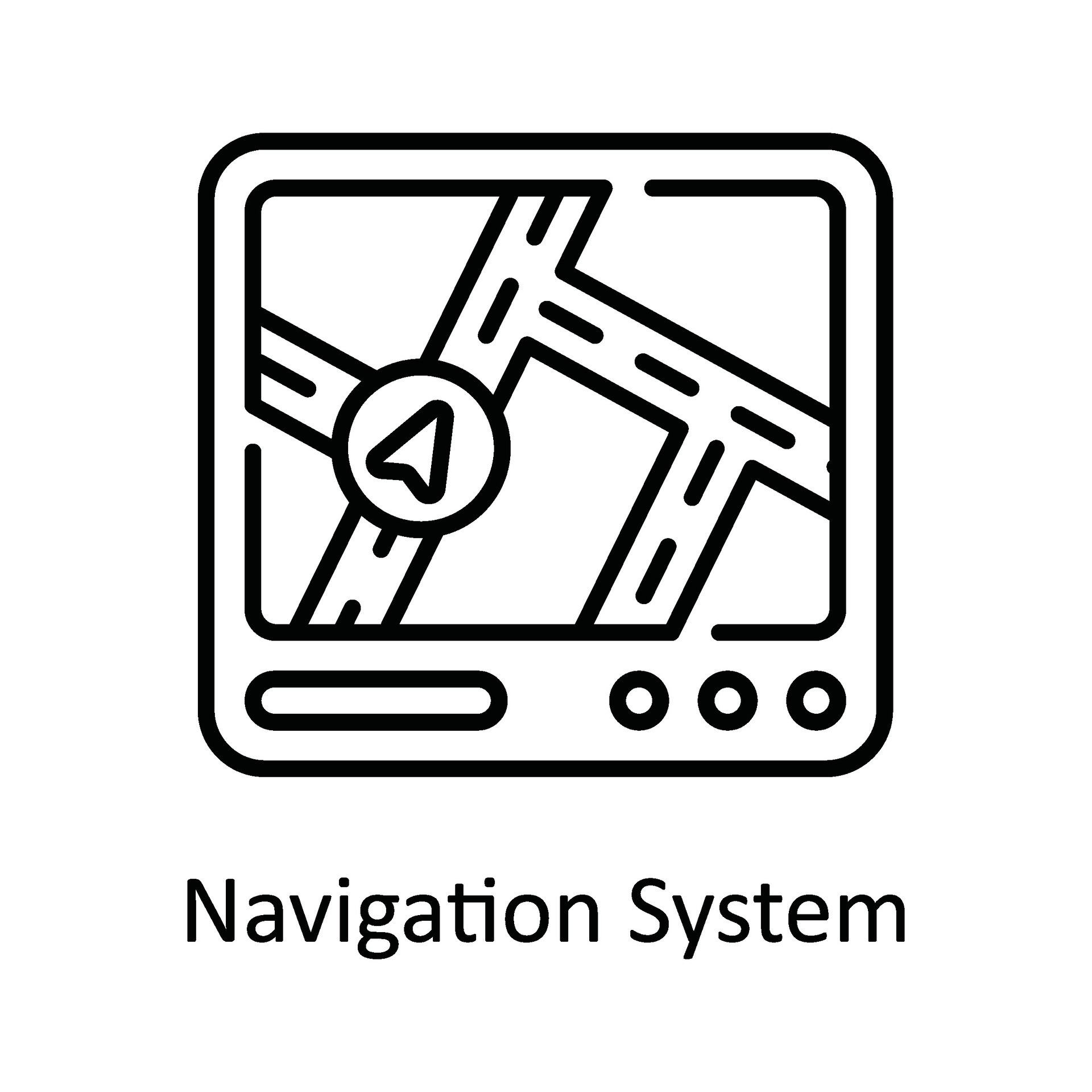 Navigation System Vector Outline Icon Design Illustration Map And Navigation Symbol On White