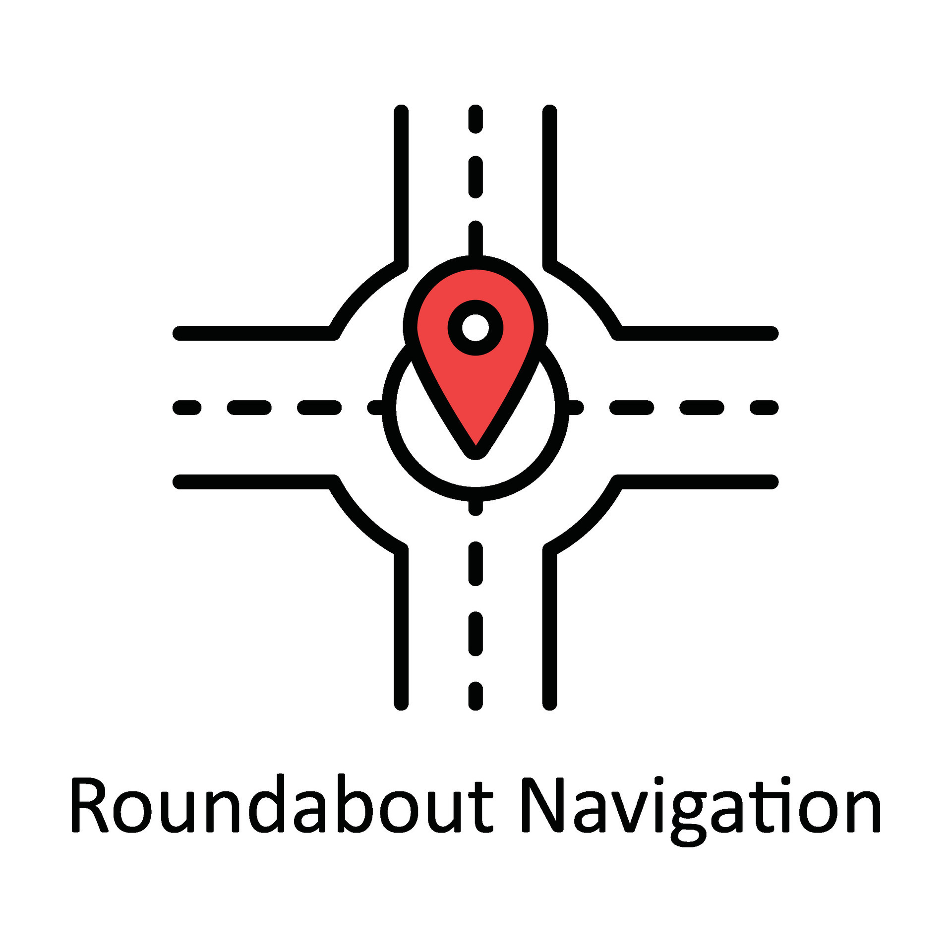 Roundabout Navigation Vector Fill Outline Icon Design Illustration Map And Navigation Symbol On