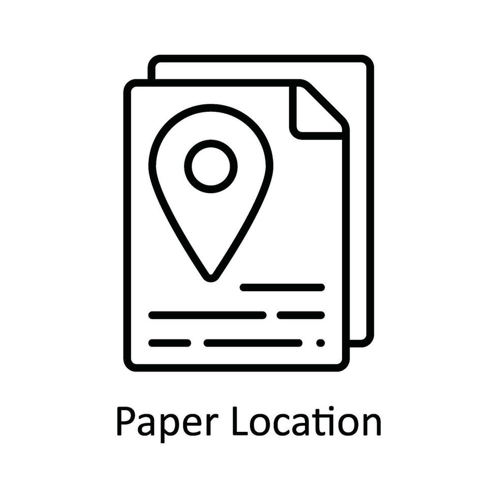 Paper Location Vector Outline Icon Design Illustration Map And Navigation Symbol On White