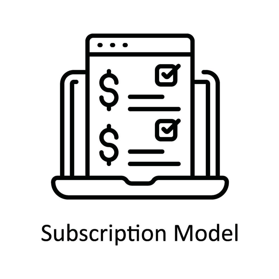 Subscription Model Vector outline Icon Design illustration. Online ...