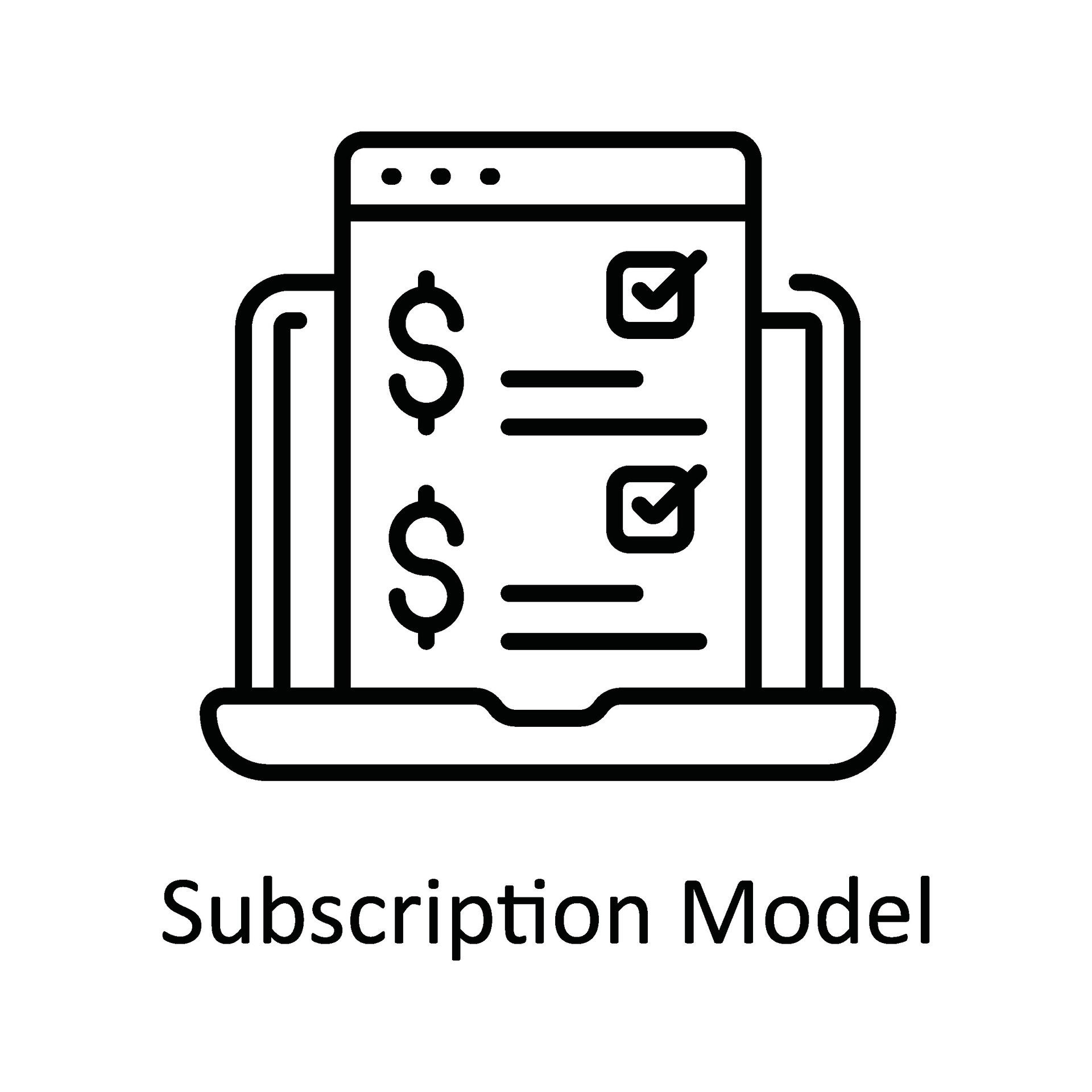 Subscription Model Vector outline Icon Design illustration. Online ...