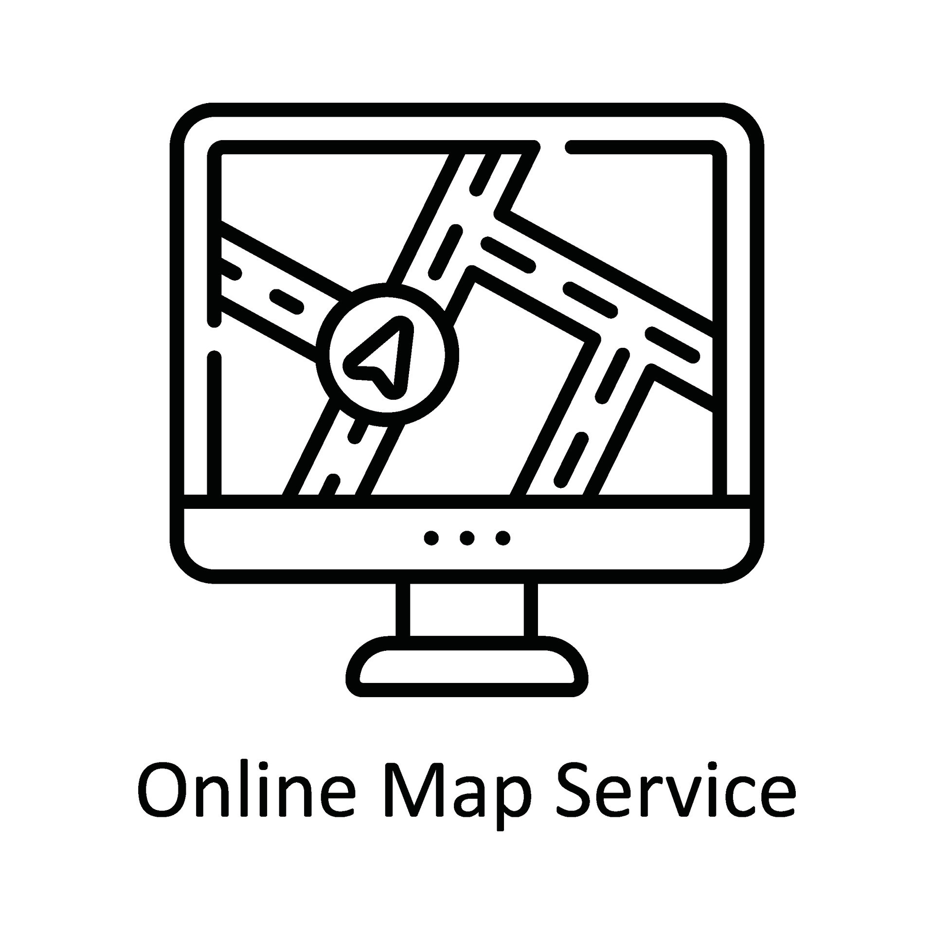 Online Map Service Vector Outline Icon Design Illustration Map And