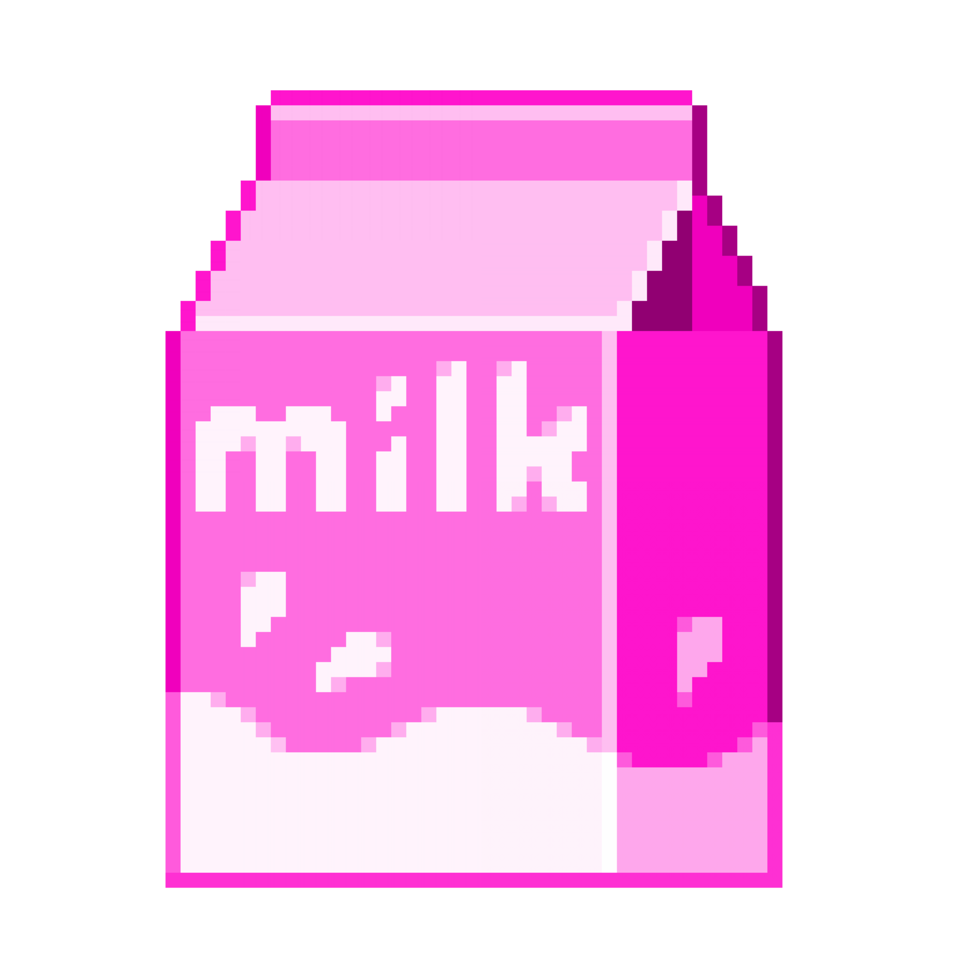 A retro-styled pixel-art illustration of a pink milk carton. 26547545 PNG