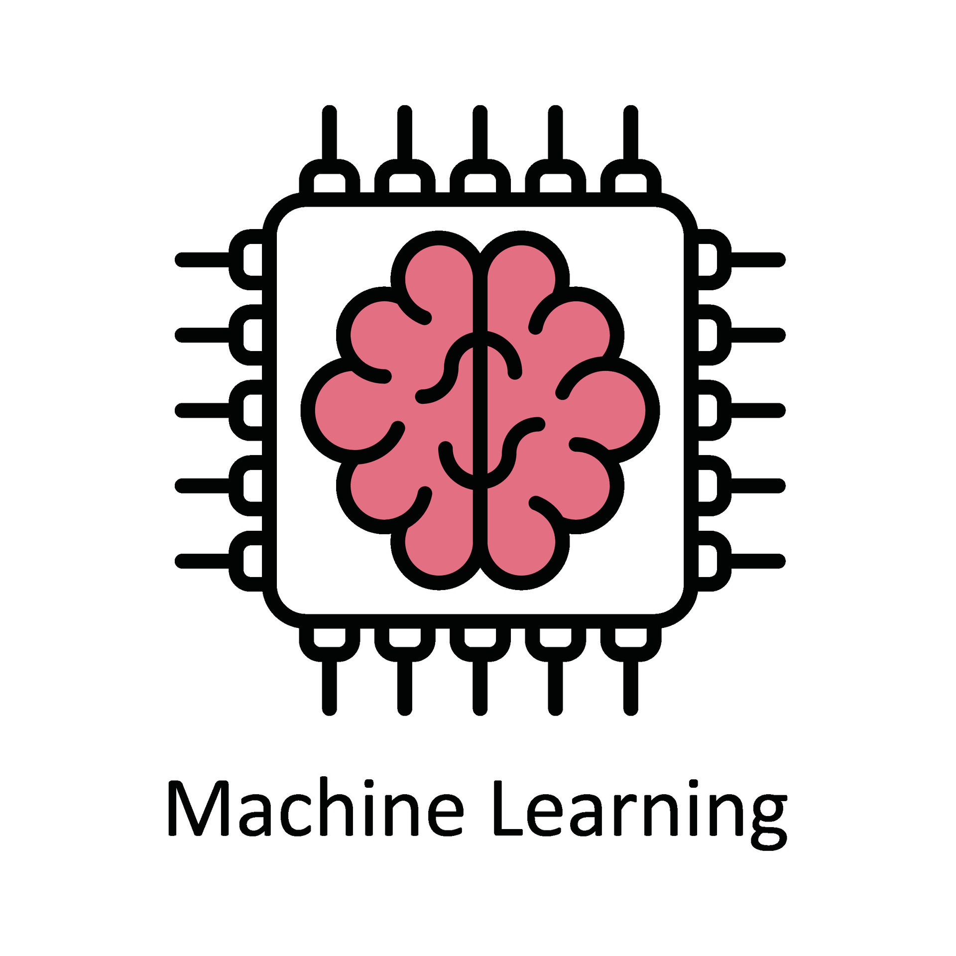 Machine Learning Vector Fill outline Icon Design illustration. Smart ...